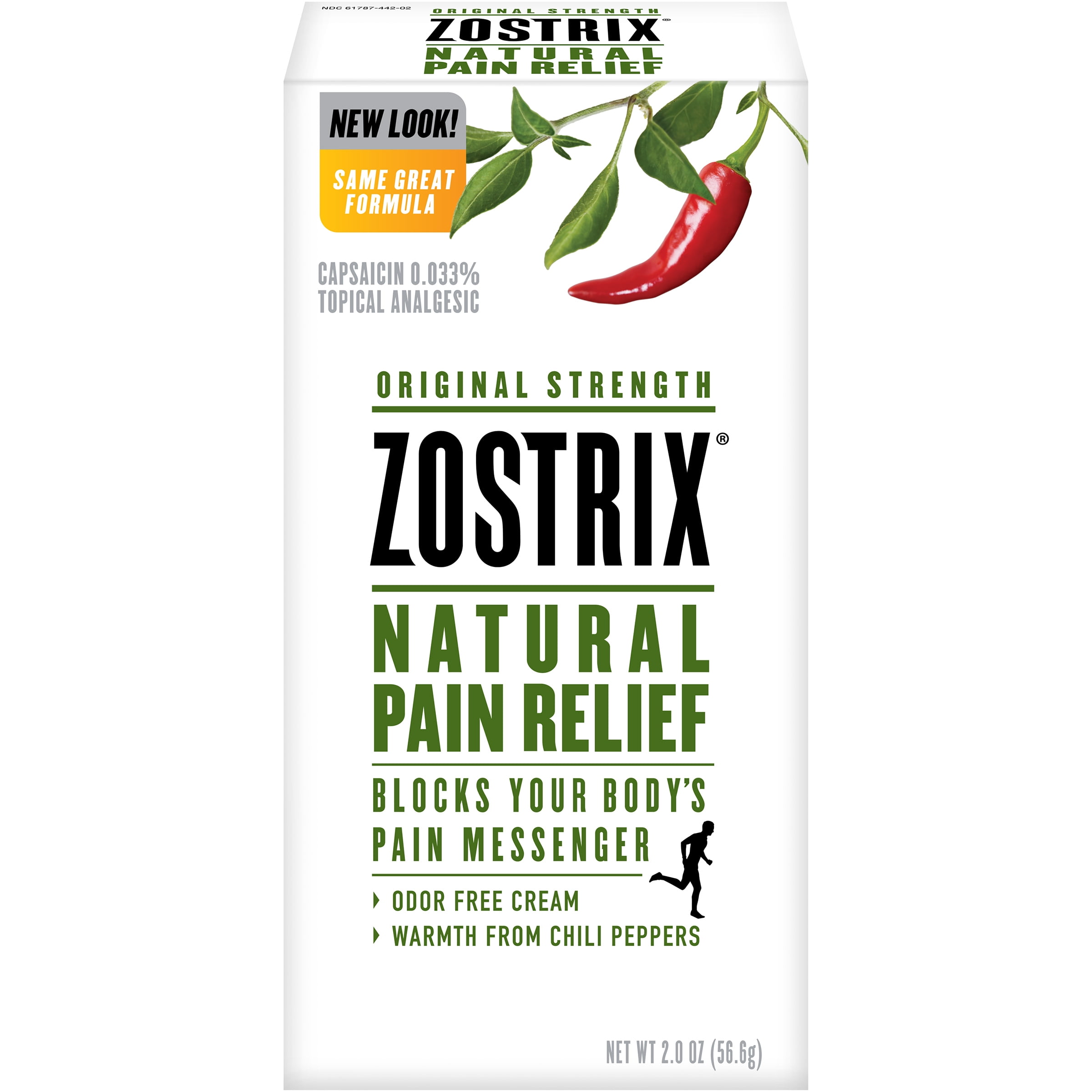 Zostrix Original Strength Natural Odor Free Pain Relief Cream, 2 Oz ...