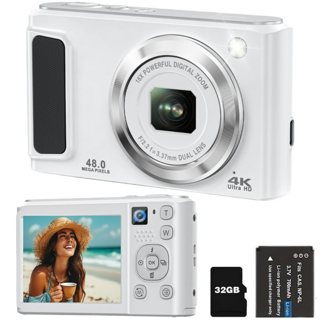 Zostuic 4K Digital Camera,16X Digital Zoom 48MP Autofocus Vlogging ...