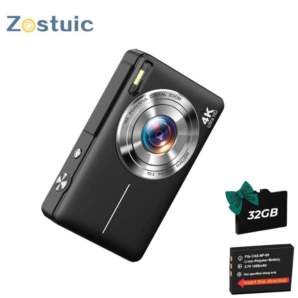 Zostuic 4K Digital Camera for Photography, 64MP Dual Lens Autofocus ...