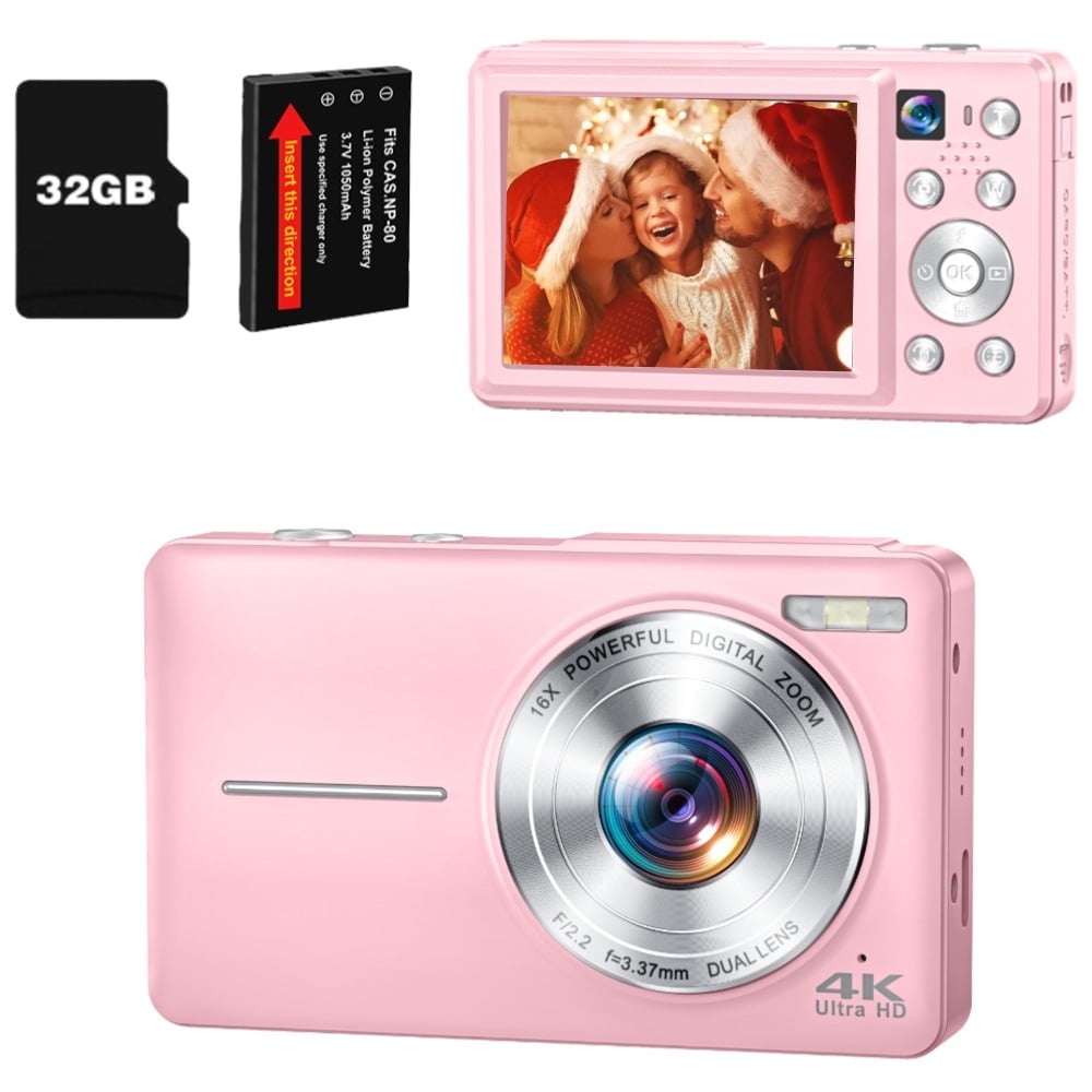 Zostuic Digital Camera, 4K 64MP Video Camera with Front & Rear Lens, 2. ...