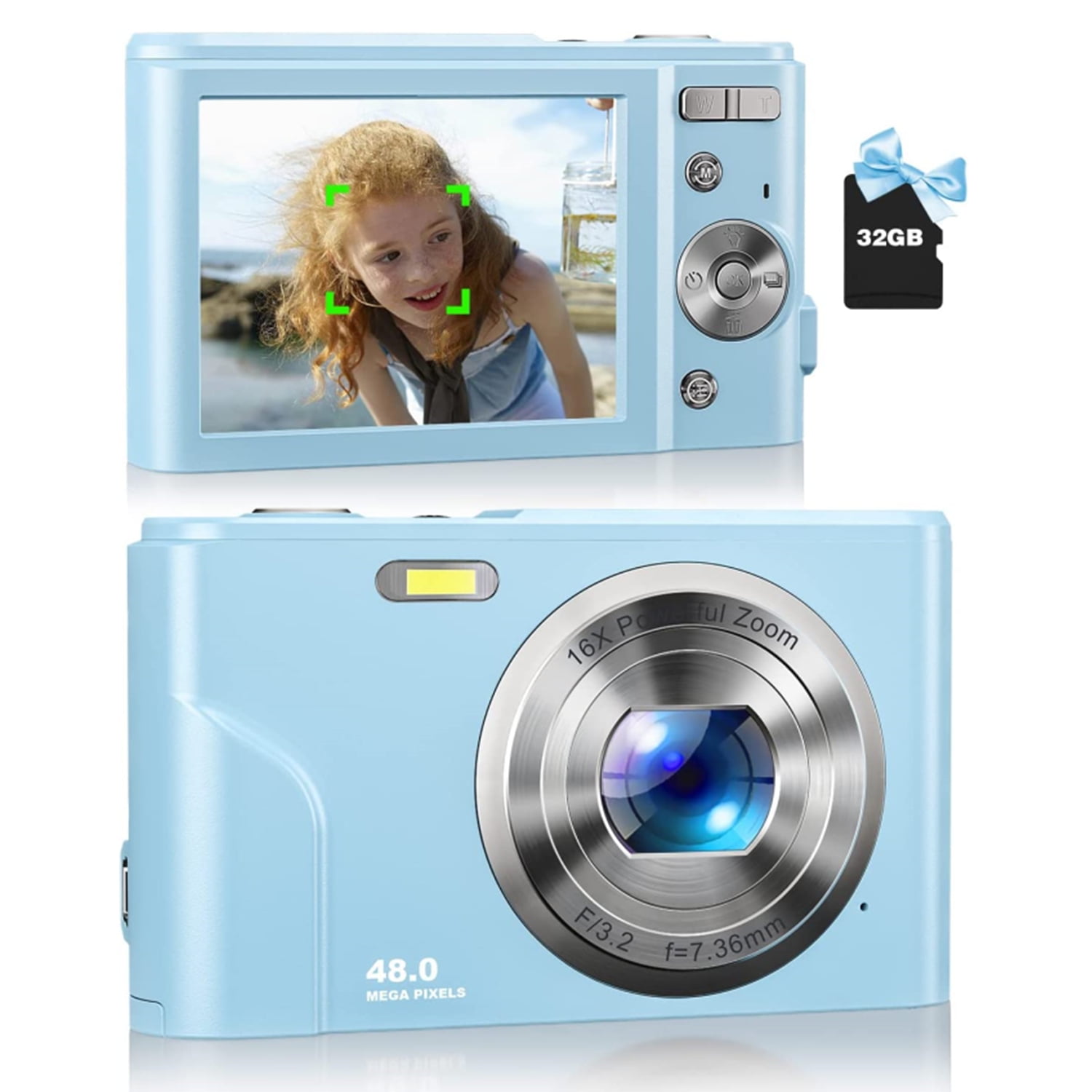 Zostuic Digital Camera for Teens Kids, 1080P 48MP Kids Camera with 16X ...