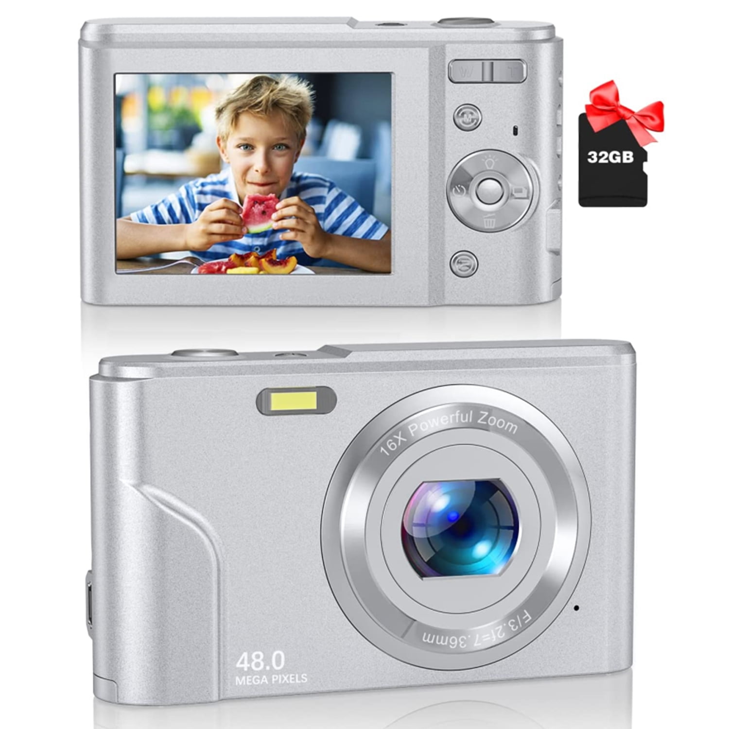 Zostuic Digital Camera for Teens Kids, 1080P 48MP Kids Camera with 16X ...