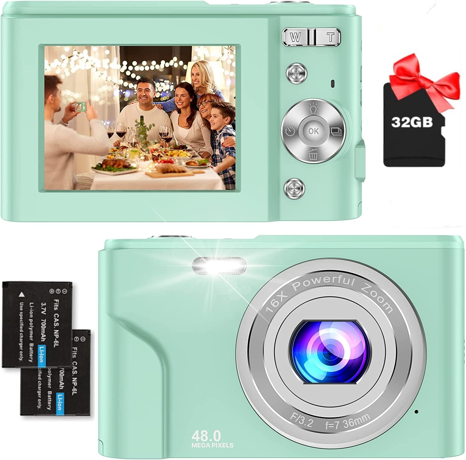 Zostuic Kids Digital Camera, FHD 1080P 48MP 16X Zoom, Mini Camera ...