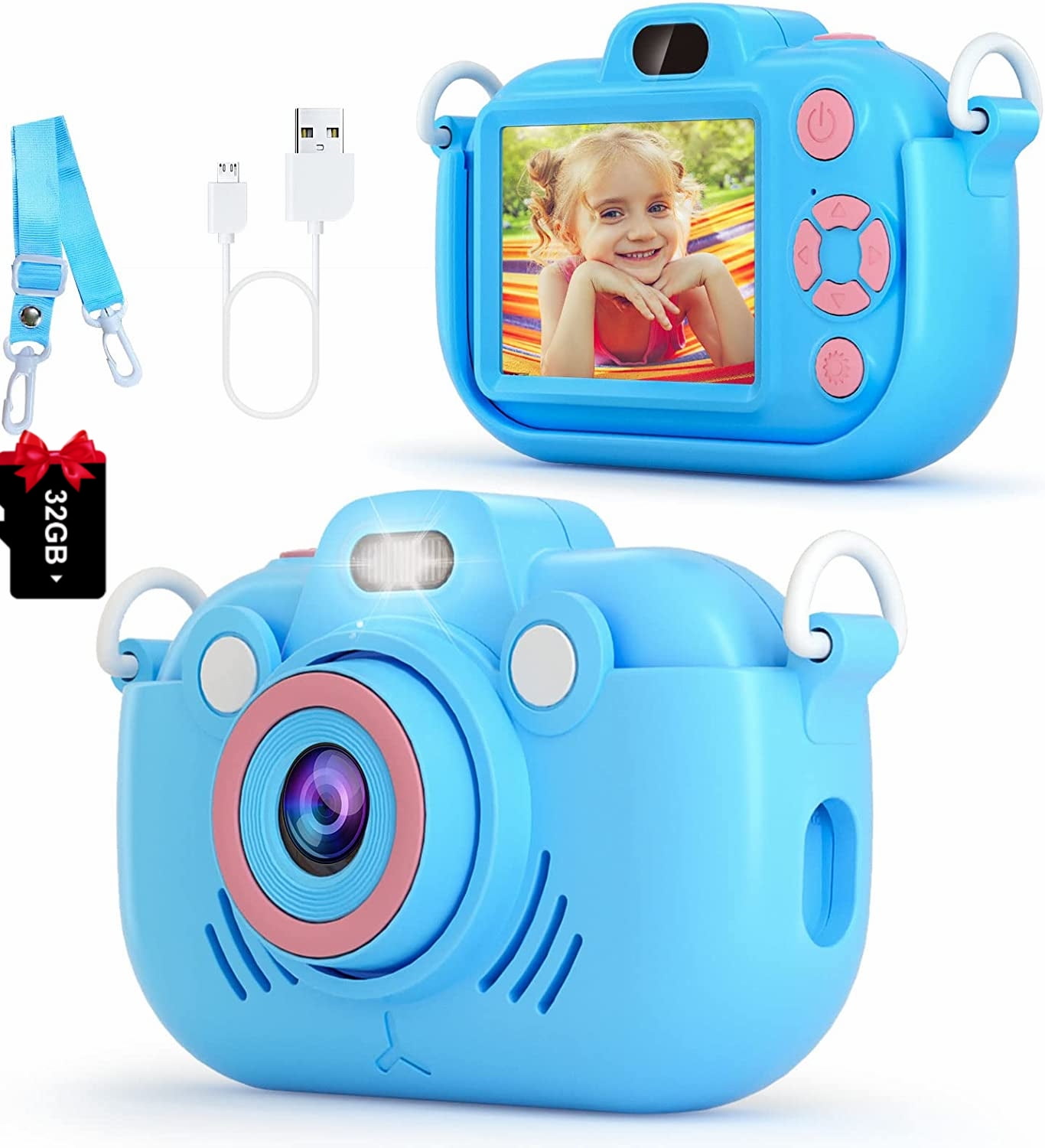 Zostuic 2.7K Kids Camera with Cartoon Photo Frames, 36MP, SD Card ...