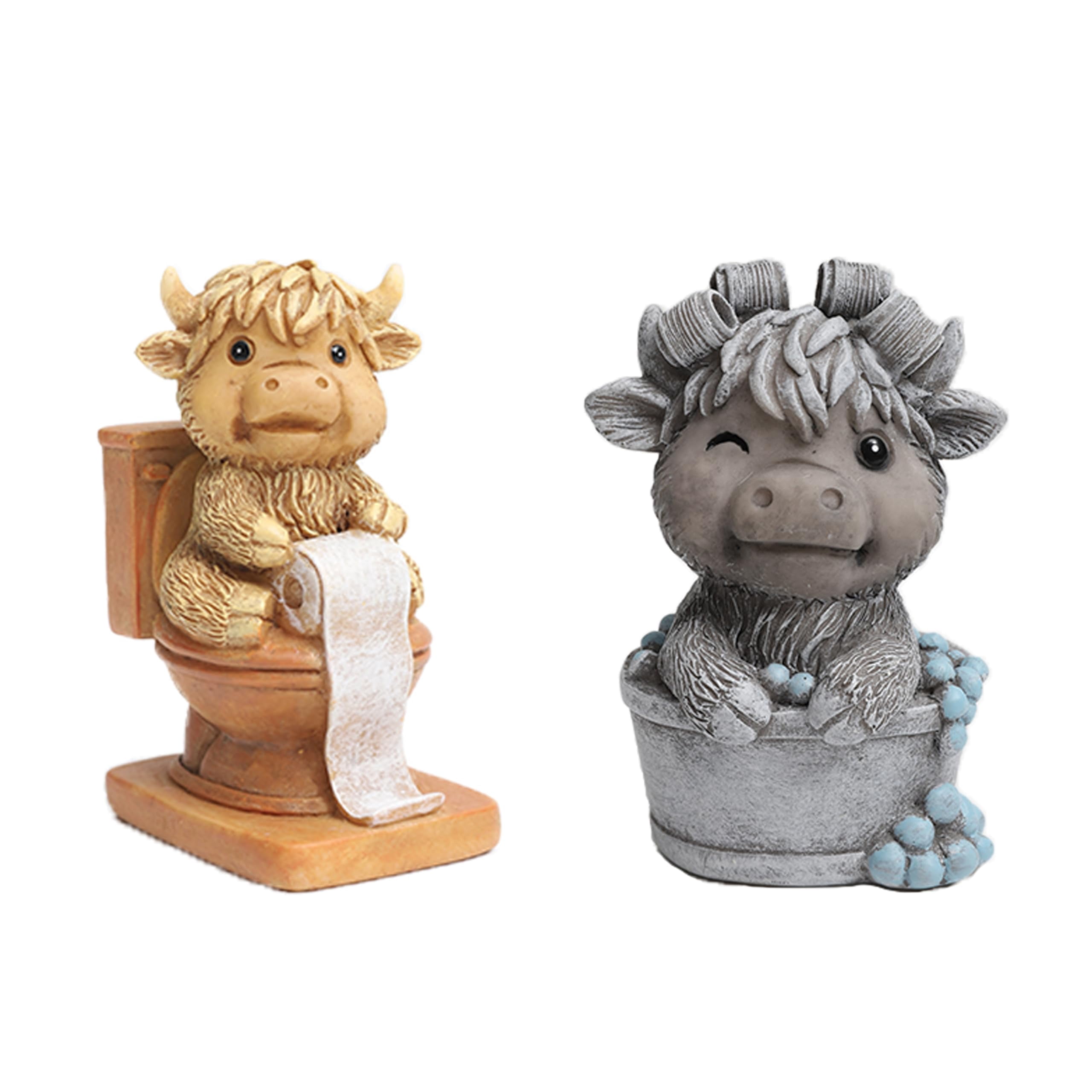 Zotabe Highland Cow Decor, Highland Cow ATT1Figurines Set Figurine ...