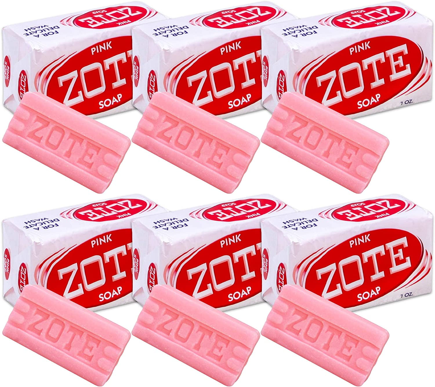 ZOTE Laundry Soap Bar Pink 7 Oz 200g 6 Bars Stain Remover and Catfish ...