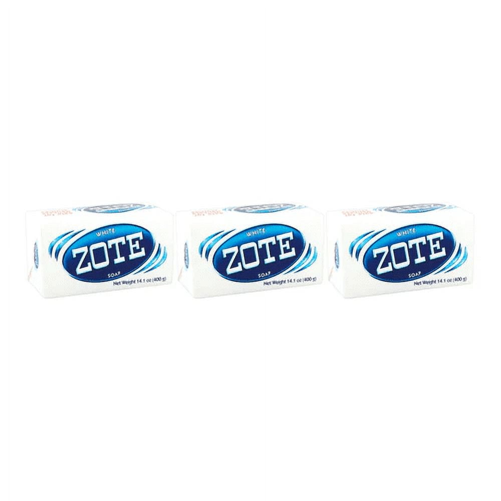 Zote White Laundry Bar Soap, Net WT 14.1 oz, (400g) - (Pack of 3 ...