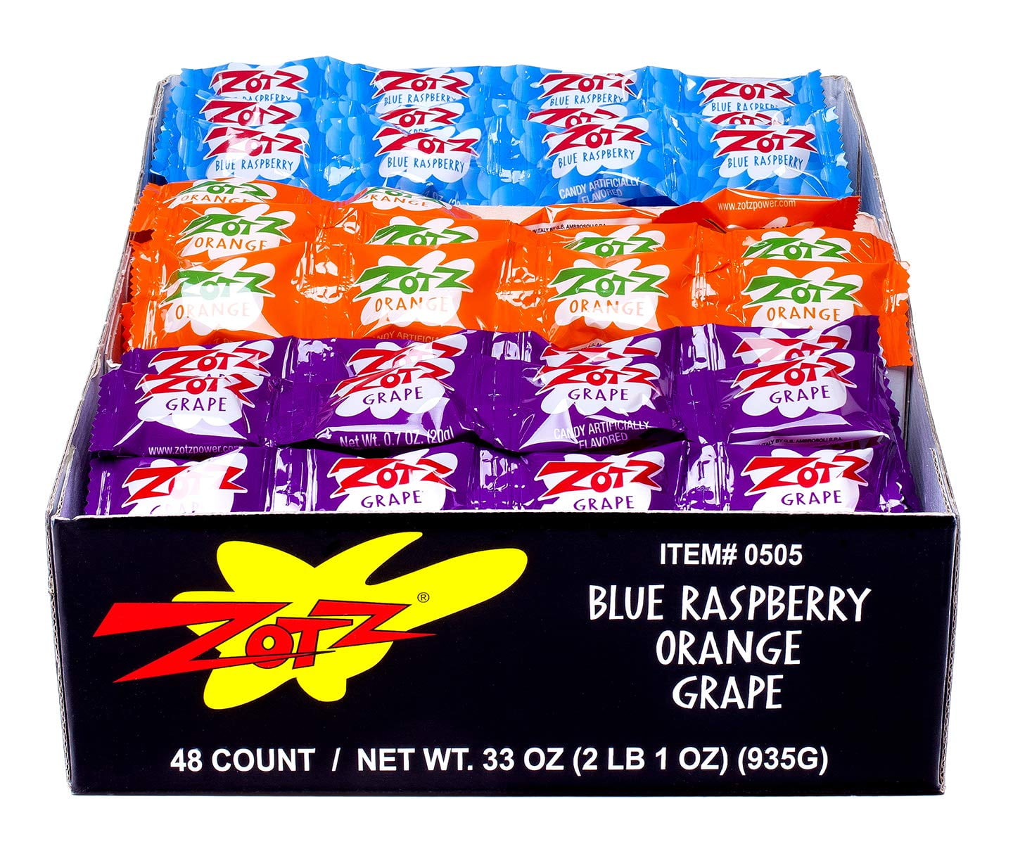 Zotz Strings - Blue Raspberry, Orange and Grape, 0.7 Ounce (Pack of 48 ...