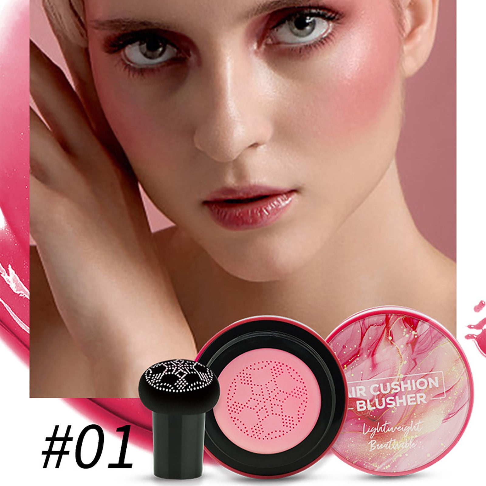 Zougou Gege Bear Sweet Colorful Cushion Powder Blusher Matte Fine Natural Mashed Potato 18G A ...