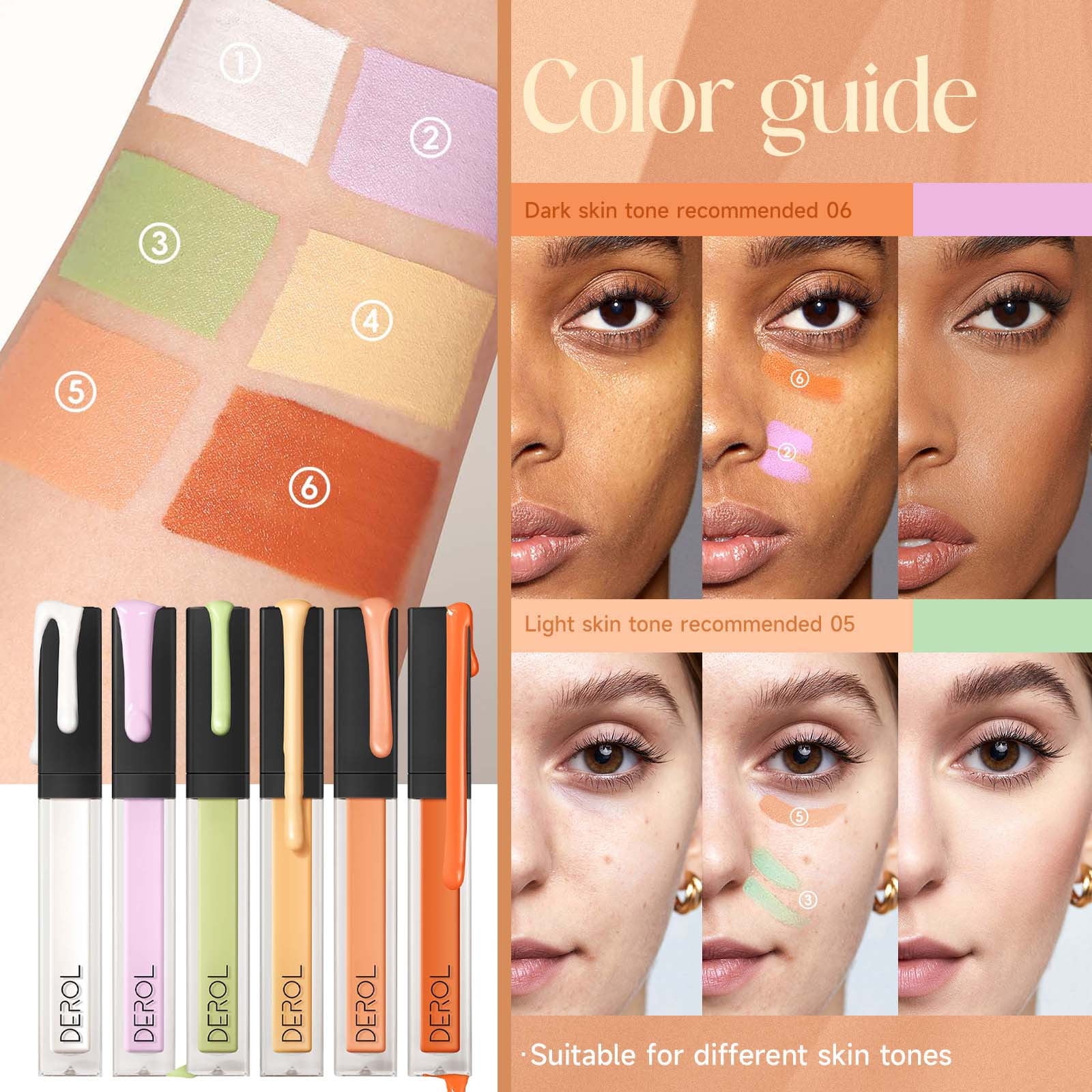 Zougou Make-Up Correct Fluid Concealer Corrects Skin Color, Light ...