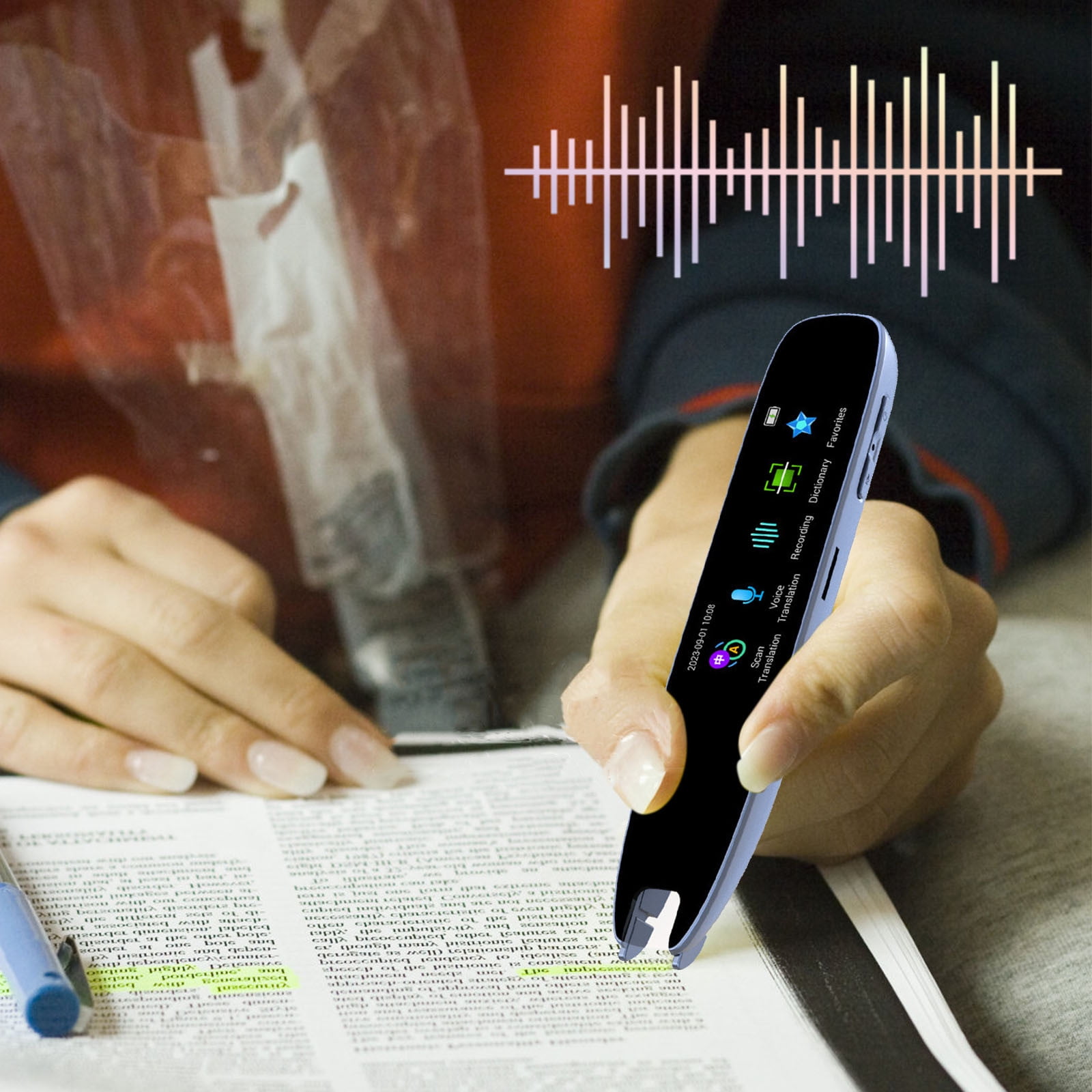 Zougou Scan Reader Pen Dyslexia Tool Reading Pen For Students Adults, Trans Tor Scanner Pen Blue ...