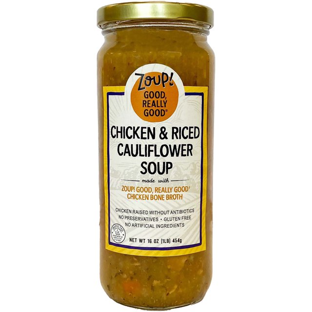Zoup! Chicken and Riced Cauliflower Soup, Shelf-Stable, 16 oz - Walmart.com