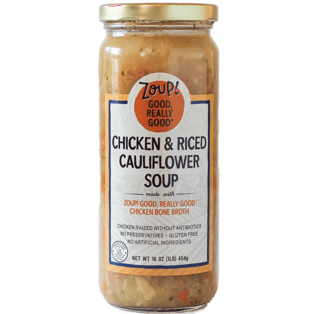 Zoup! Chicken and Riced Cauliflower Soup, Shelf-Stable, 16 oz - Walmart.com