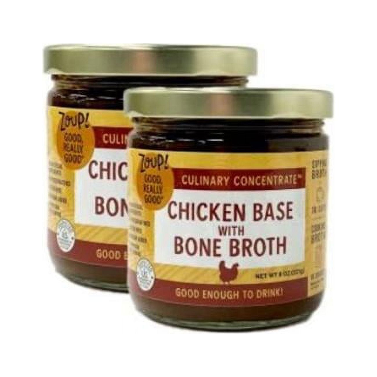Zoup Good Really 399710 8 oz Concrete Chicken Bone Broth Soup - Pack of ...