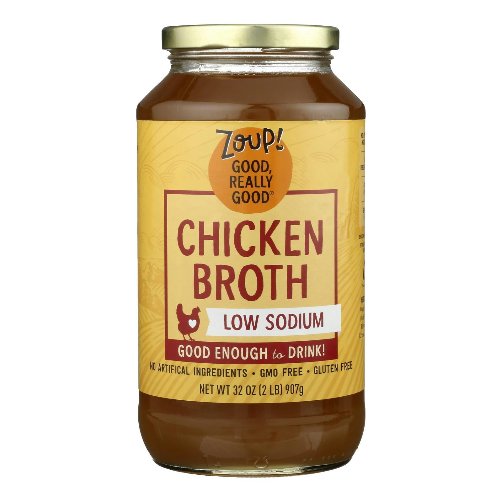 Zoup Good Really Low Sodium Chicken Broth 32 oz (Pack Of 6) - Walmart.com