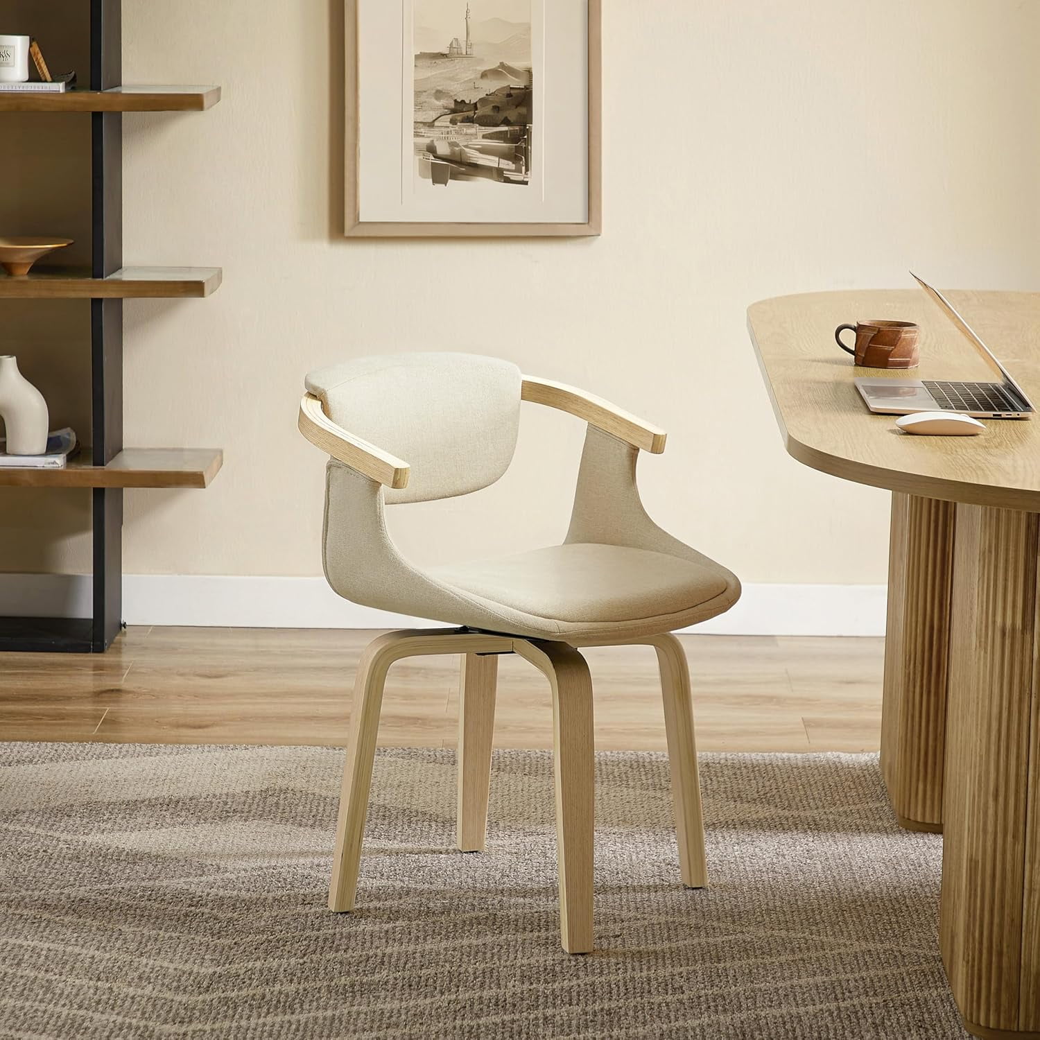 Mid Century Modern Office Chair No Wheels