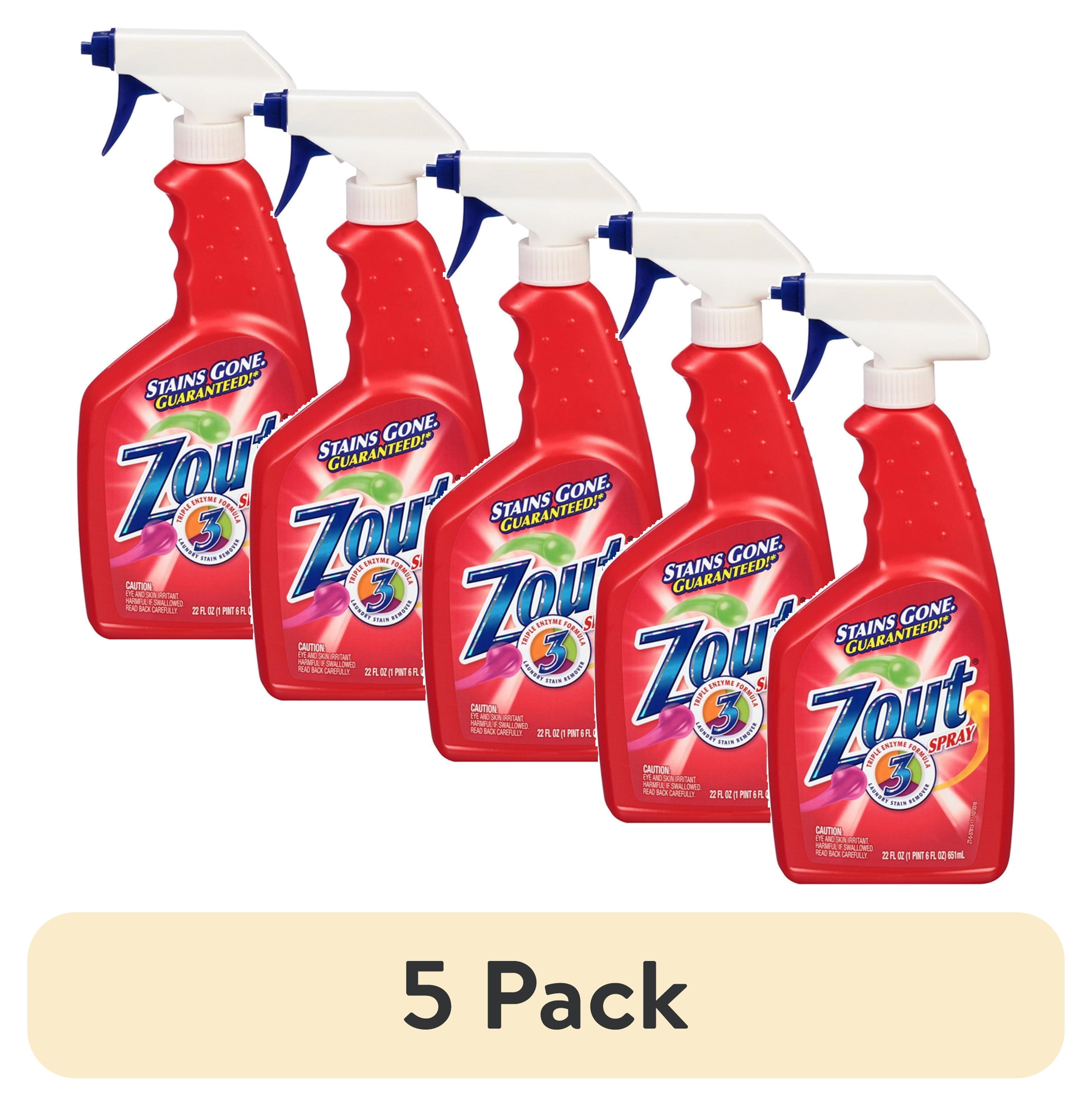 (5 pack) Zout Triple Enzyme Formula Laundry Stain Remover Spray 22 oz ...