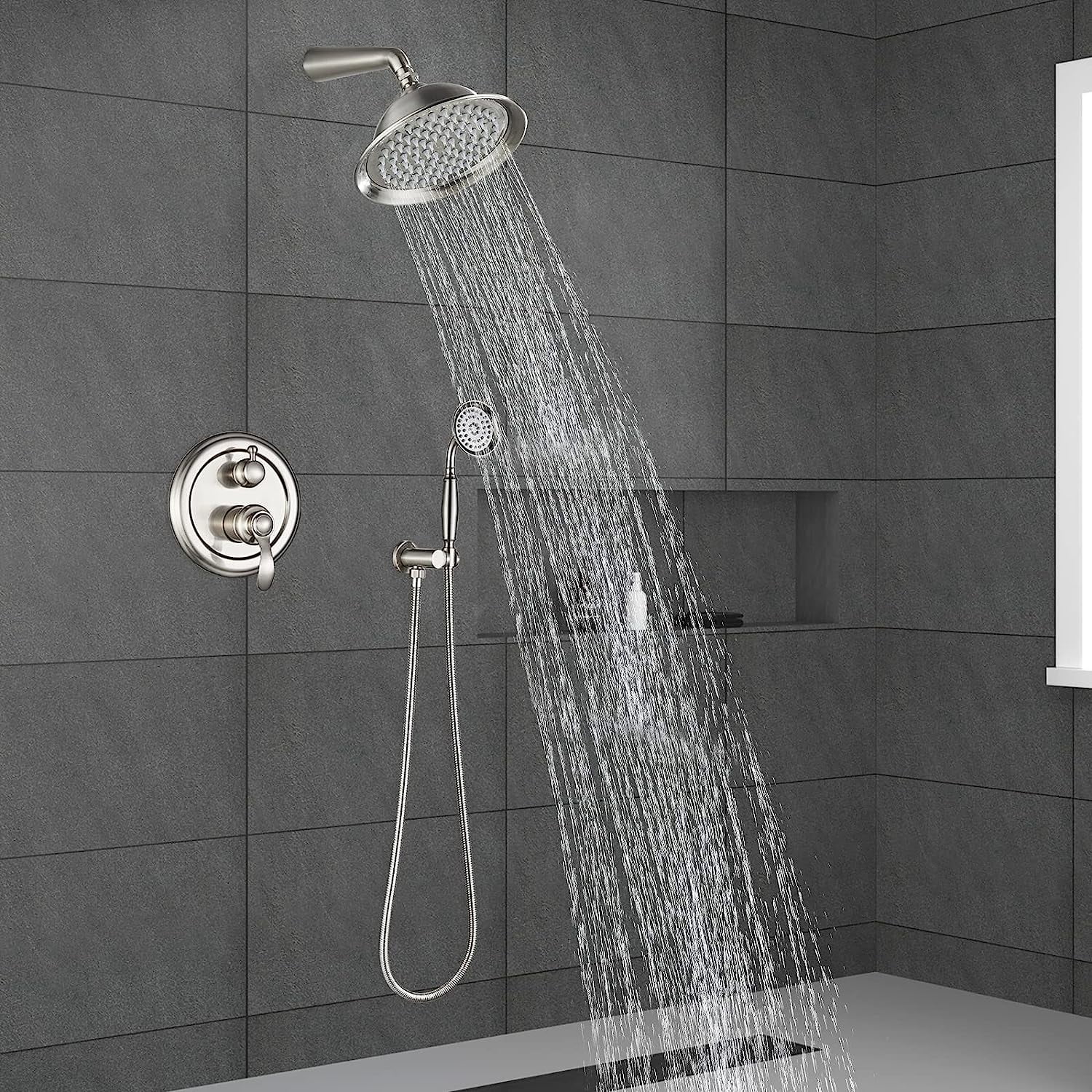 Zovajonia 8'' Brass Shower System, Rain Showerhead, Spray Handheld, 2 ...