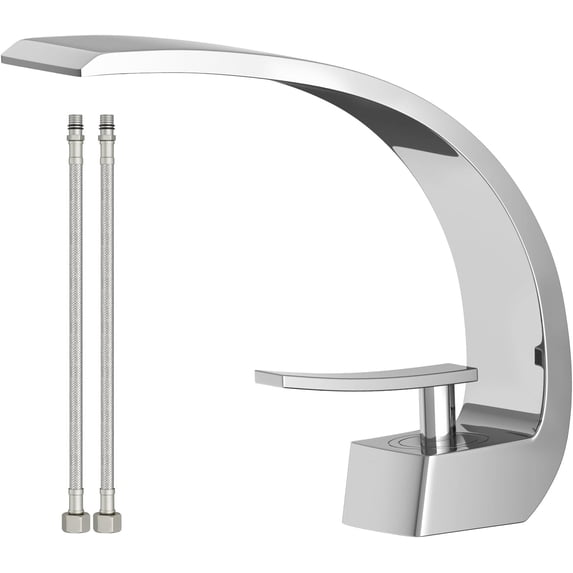 Zovajonia Chrome Bathroom Sink Faucet Modern Single Hole 1-Handle ...