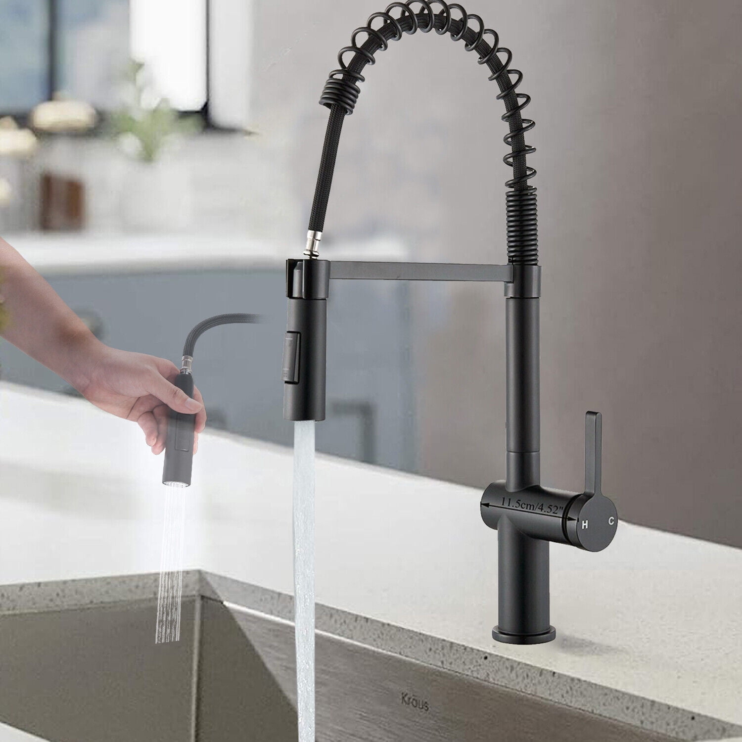 Zovajonia Commercial Kitchen Faucet, Single Handle, Swivel, Pull Down ...