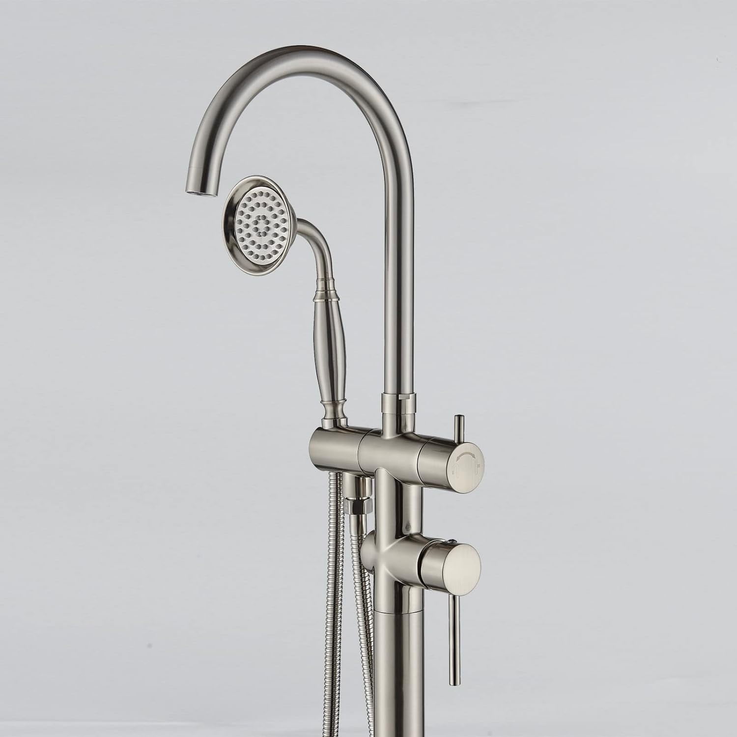 Zovajonia Floor Mount Bathtub Faucet Freestanding Tub Filler Chrome ...