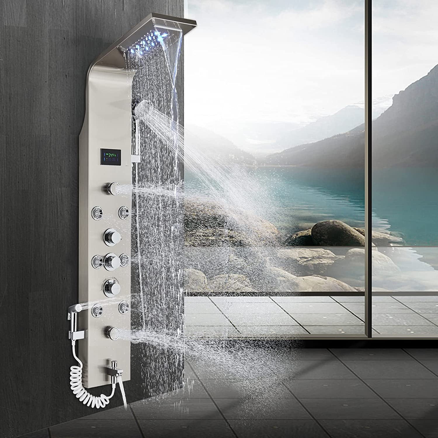Zovajonia Led Shower Panel Tower System, Shower Tower with 7 ...