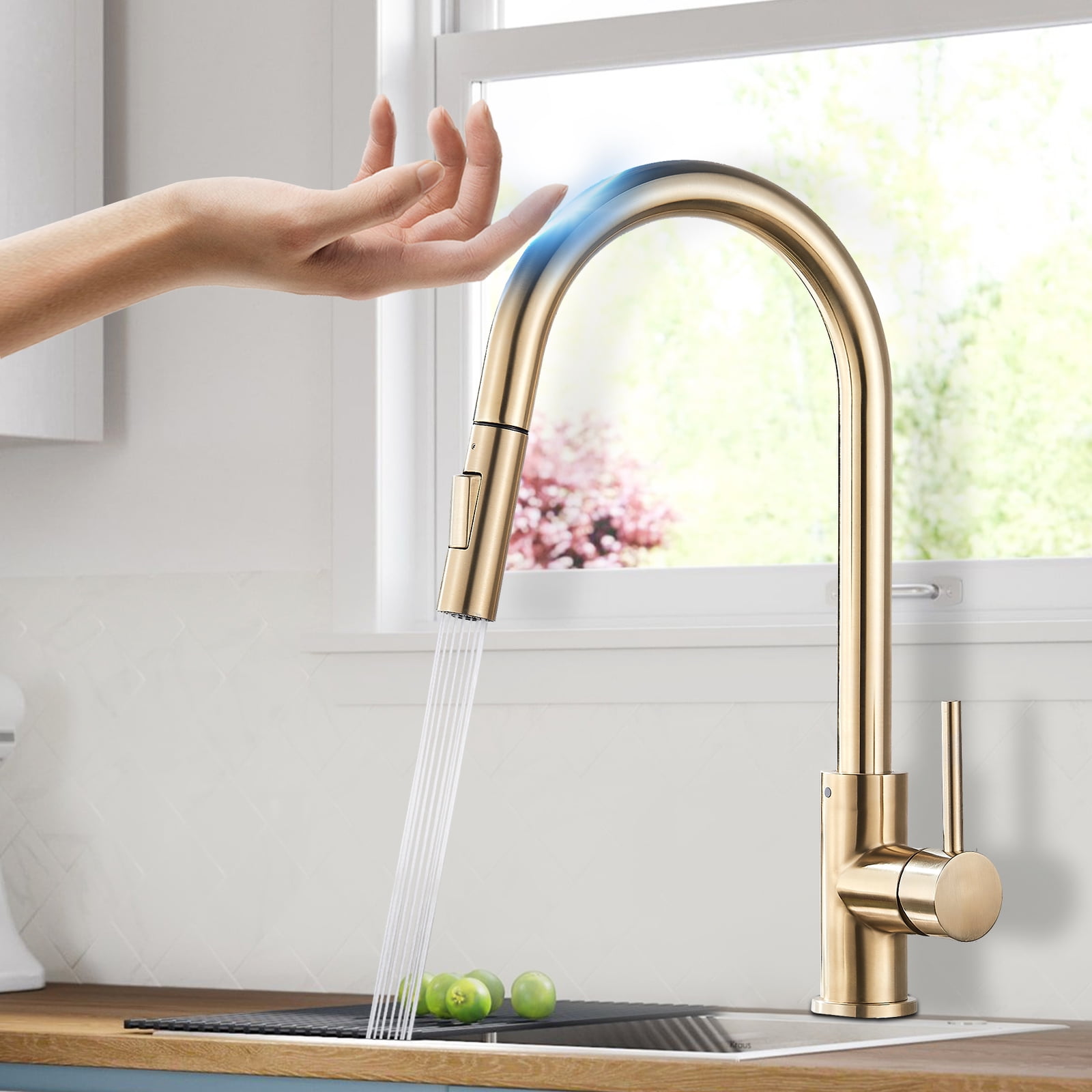 Zovajonia Touch on Kitchen Sink Faucet, Single Handle, Pull Out Spray ...