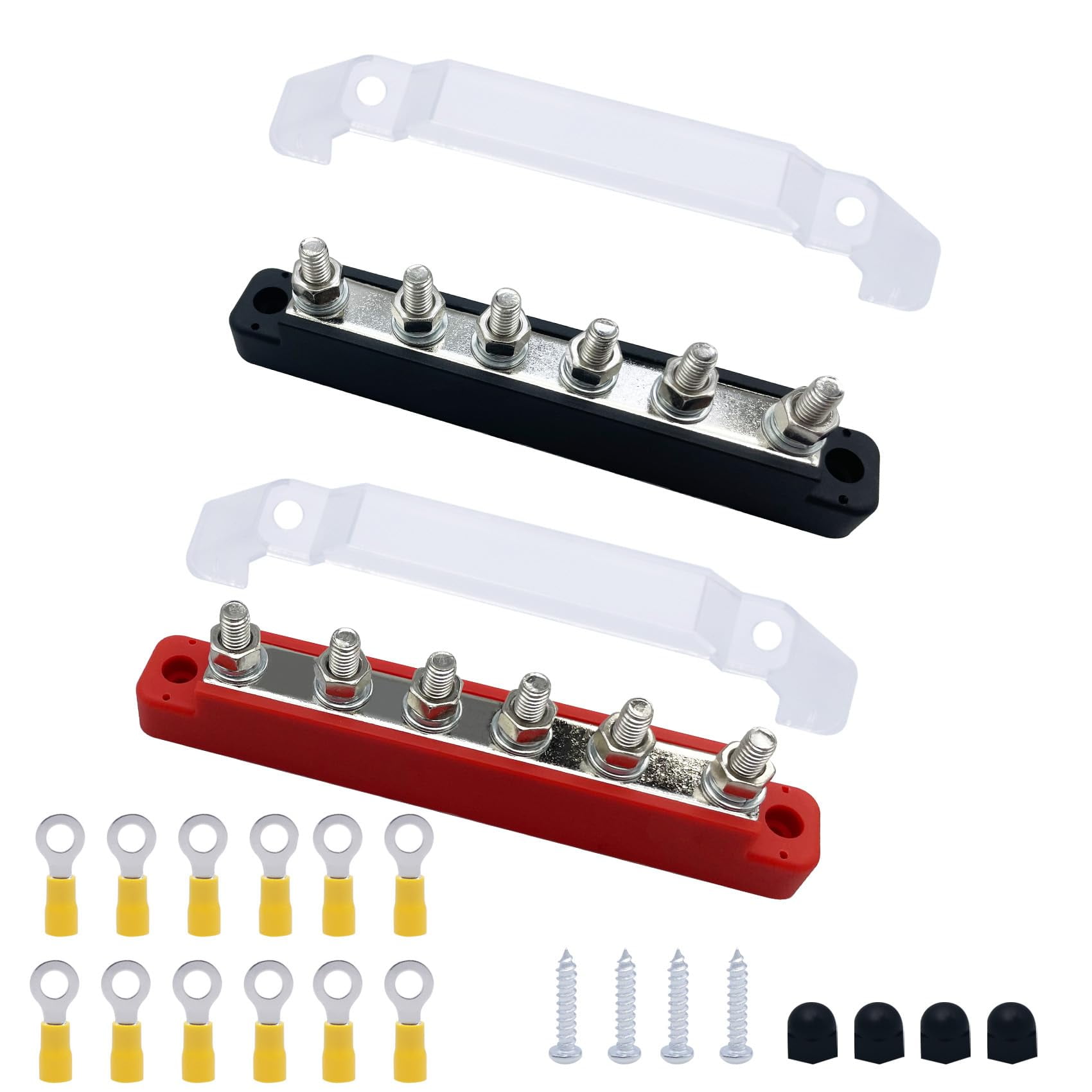 Zovfam Bus Bar 12V Power Distribution Block with 150A 6 x 1/4" (M6 ...