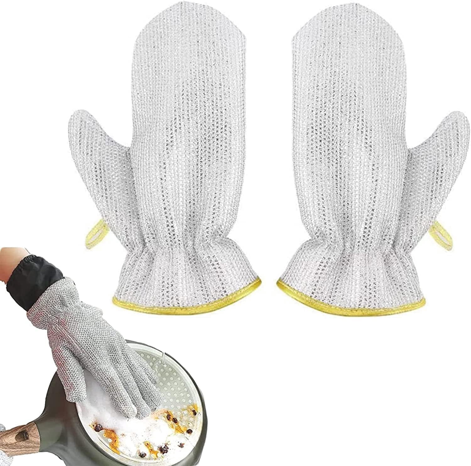 Zoxito Dishwashing Wire Gloves Multipurpose Fiber Platinum Wire ...