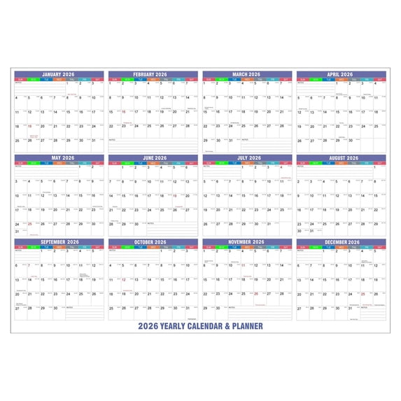Zoxiy 2026 Wall Calendar,Annual Task Organizer,Erasable and Reusable ...