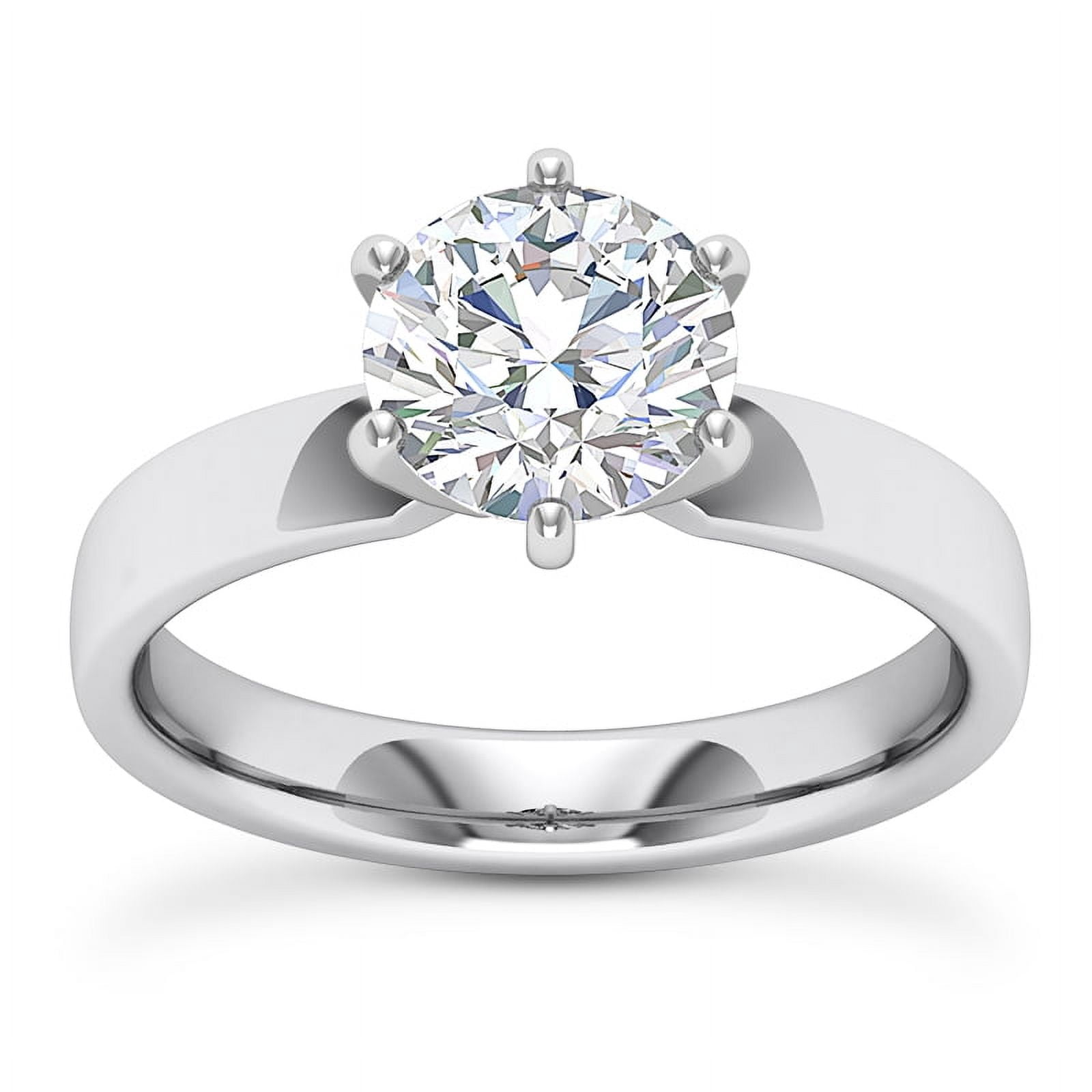 Zoya Jewel 1.6 Ct Round Cut Prong Set Lab-Created Simulated Diamond ...
