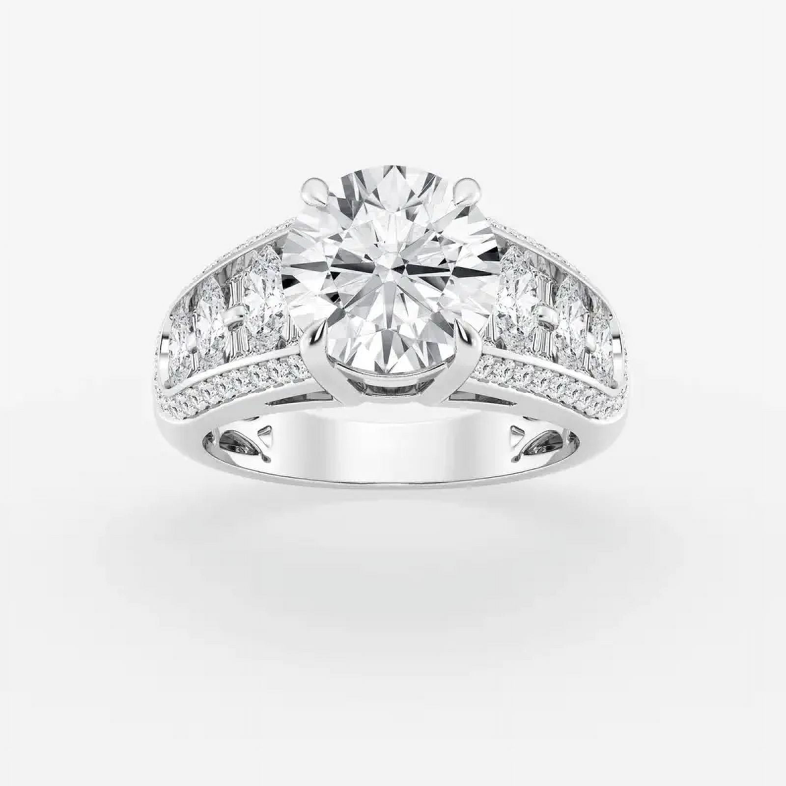 Zoya Jewel 1.6 Ct Round Cut Moissanite Engagement Ring for Women ...