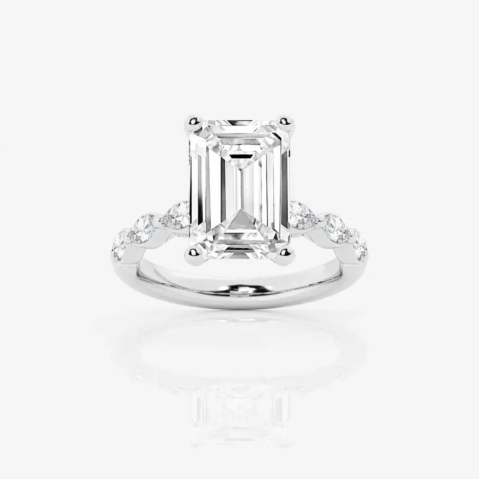 Zoya Jewel 1.8 Ct Emerald Cut Moissanite Ring – Prong Set Solitaire in ...