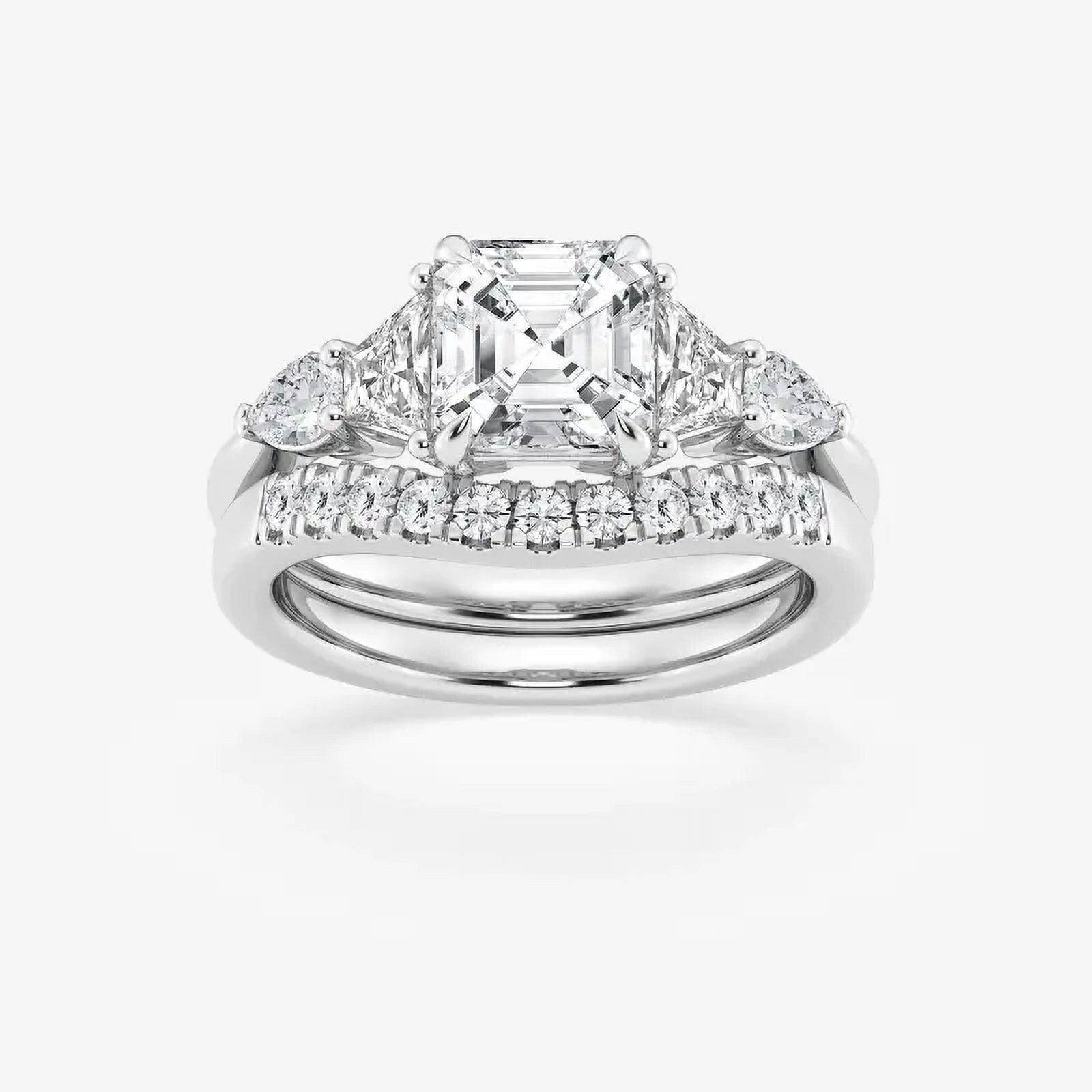 Zoya Jewel 1.9 Ct Asscher Cut Diamond Ring - Twisted Shank Bridal ...