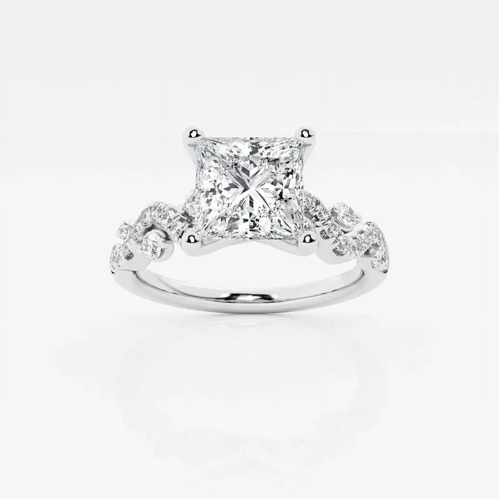 Zoya Jewel 1.9 Ct Princess Cut Lab Created Diamond Ring – Women’s Wave ...