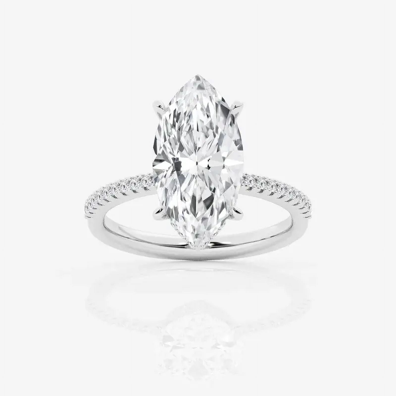 Zoya Jewel 14K White Gold Plated Anniversary Ring - 2.1 Ct Marquise Cut ...