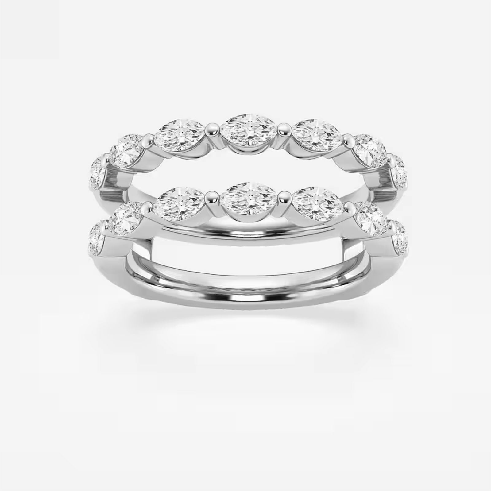 Zoya Jewel 14K White Gold Plated Ring - 1 Ct Marquise Cut Moissanite ...