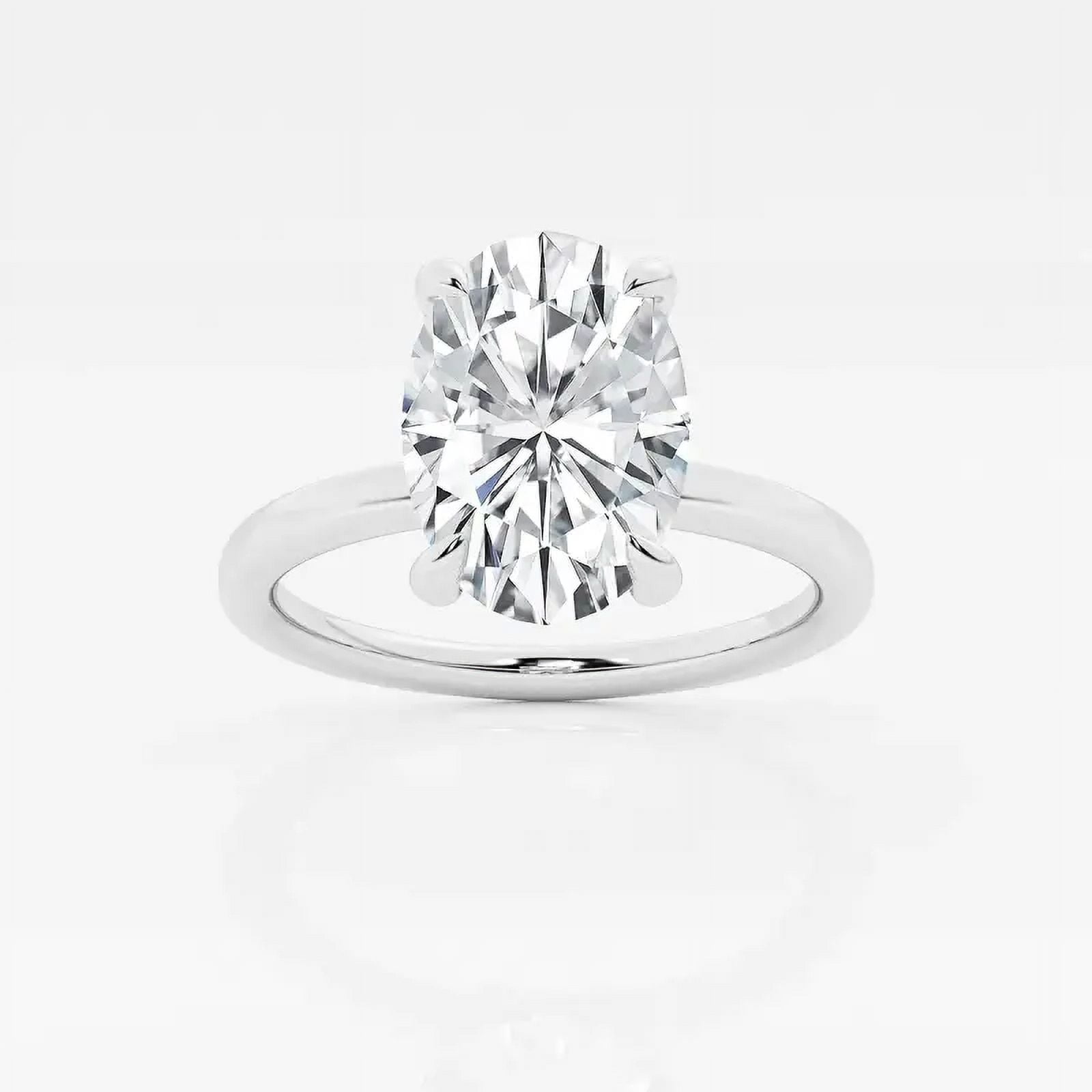 Zoya Jewel 14K White Gold Plated Solitaire Ring - 2.2 Ct Oval ...