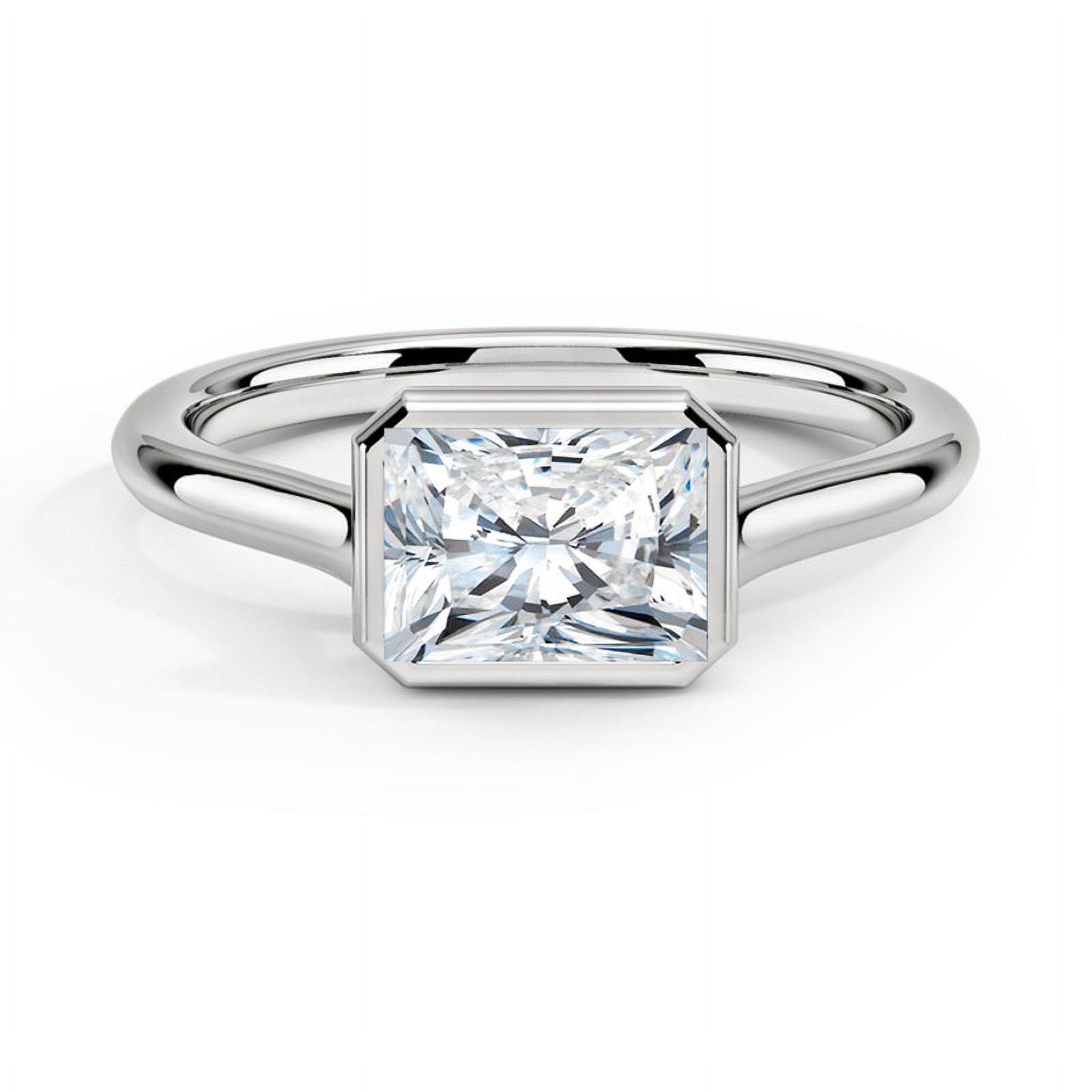 Zoya Jewel 14K White Gold Plated Solitaire Rings - Radiant Cut 2.1 Ct ...