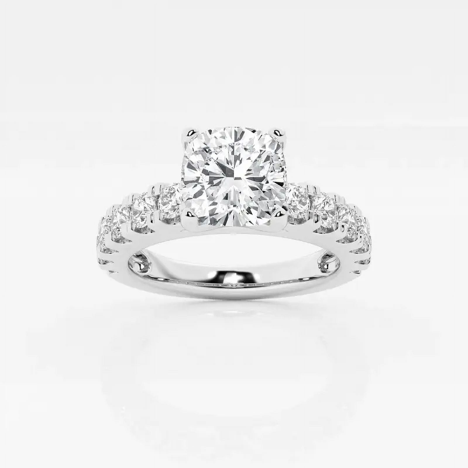 Zoya Jewel 14k White Gold Plated Ring - 1.6 Ct Cushion Cut Moissanite ...