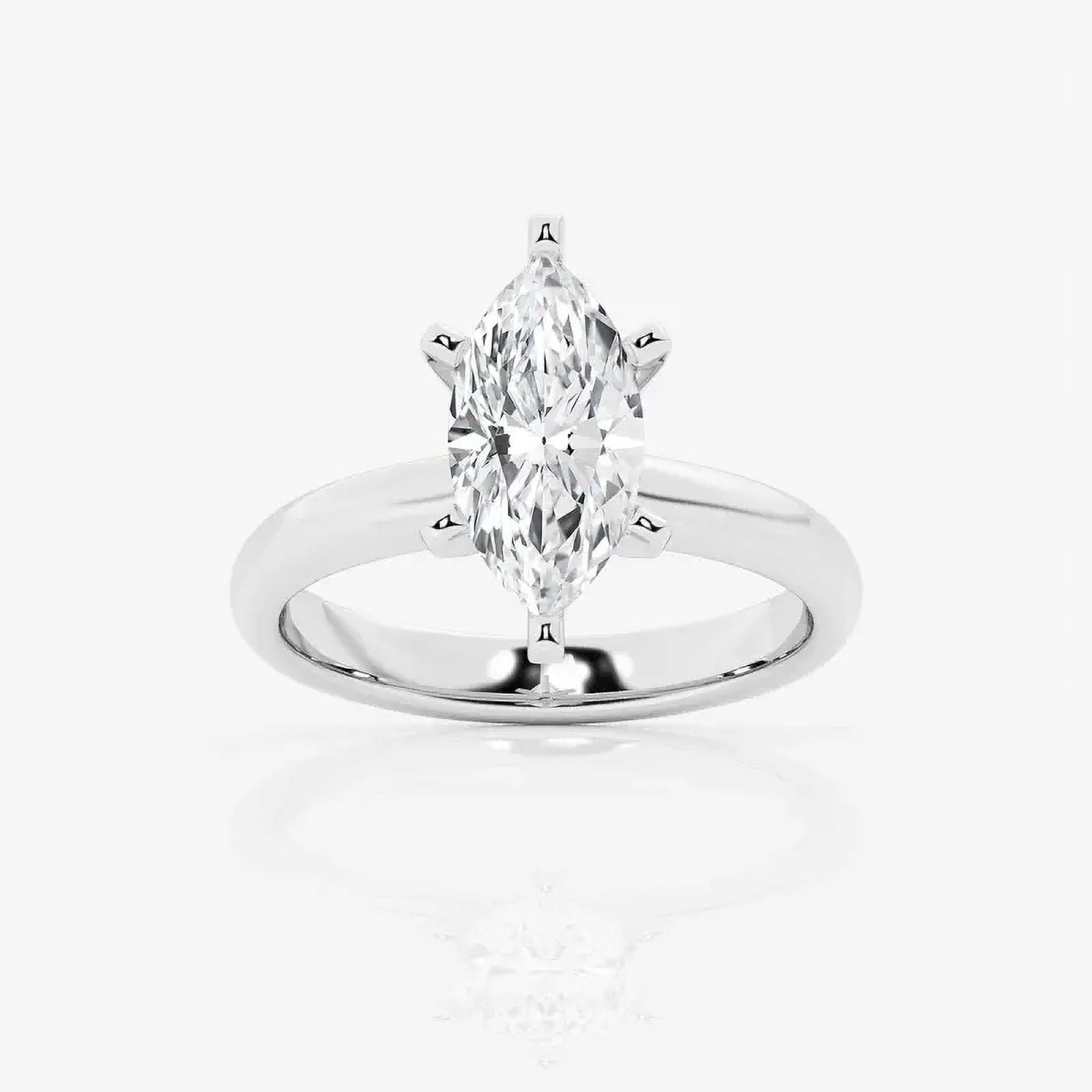 Zoya Jewel 2 Ct Marquise Excellent Cut Moissanite Ring - 14K White Gold ...