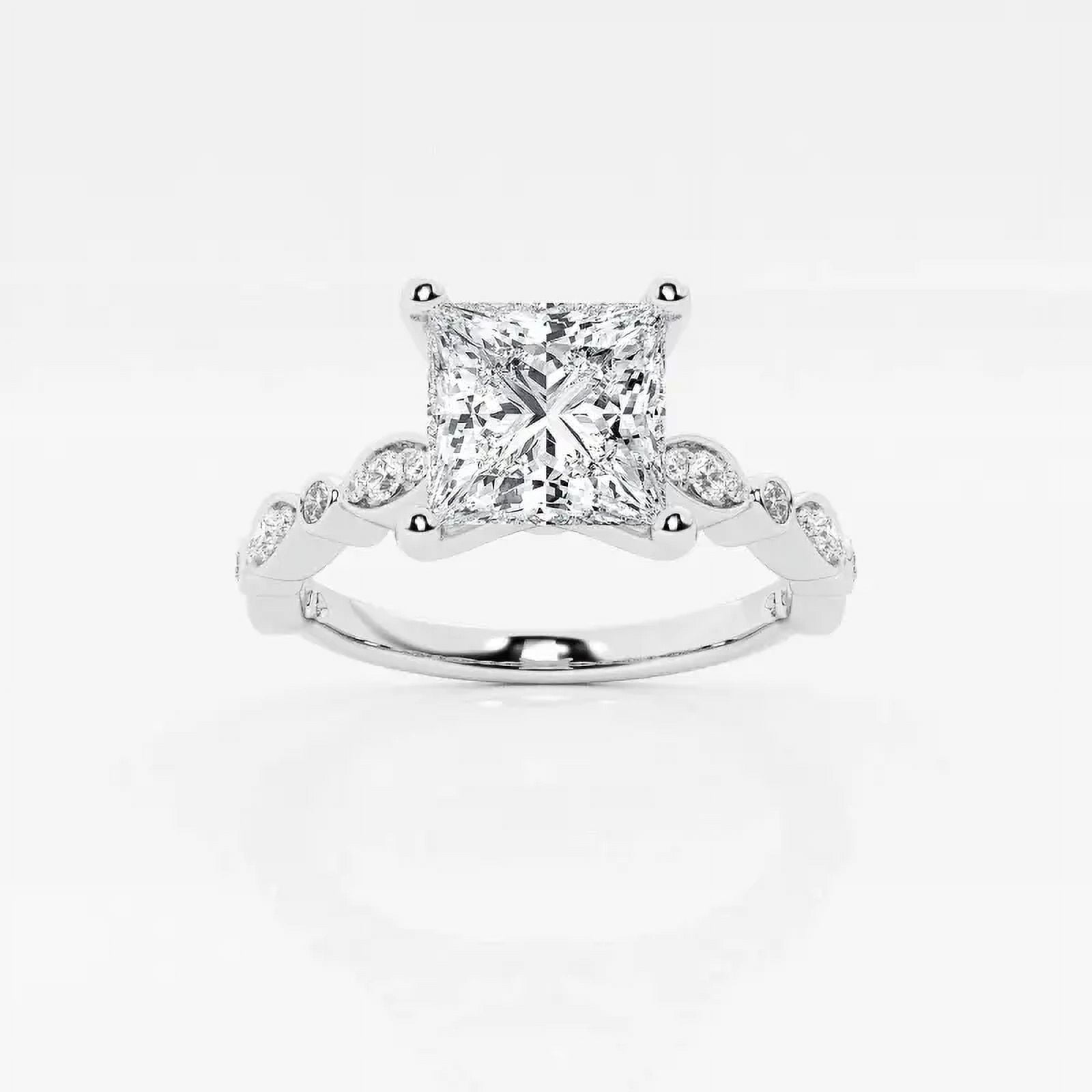 Zoya Jewel 2 Ct Princess Cut Moissanite Engagement Ring – Versailles ...