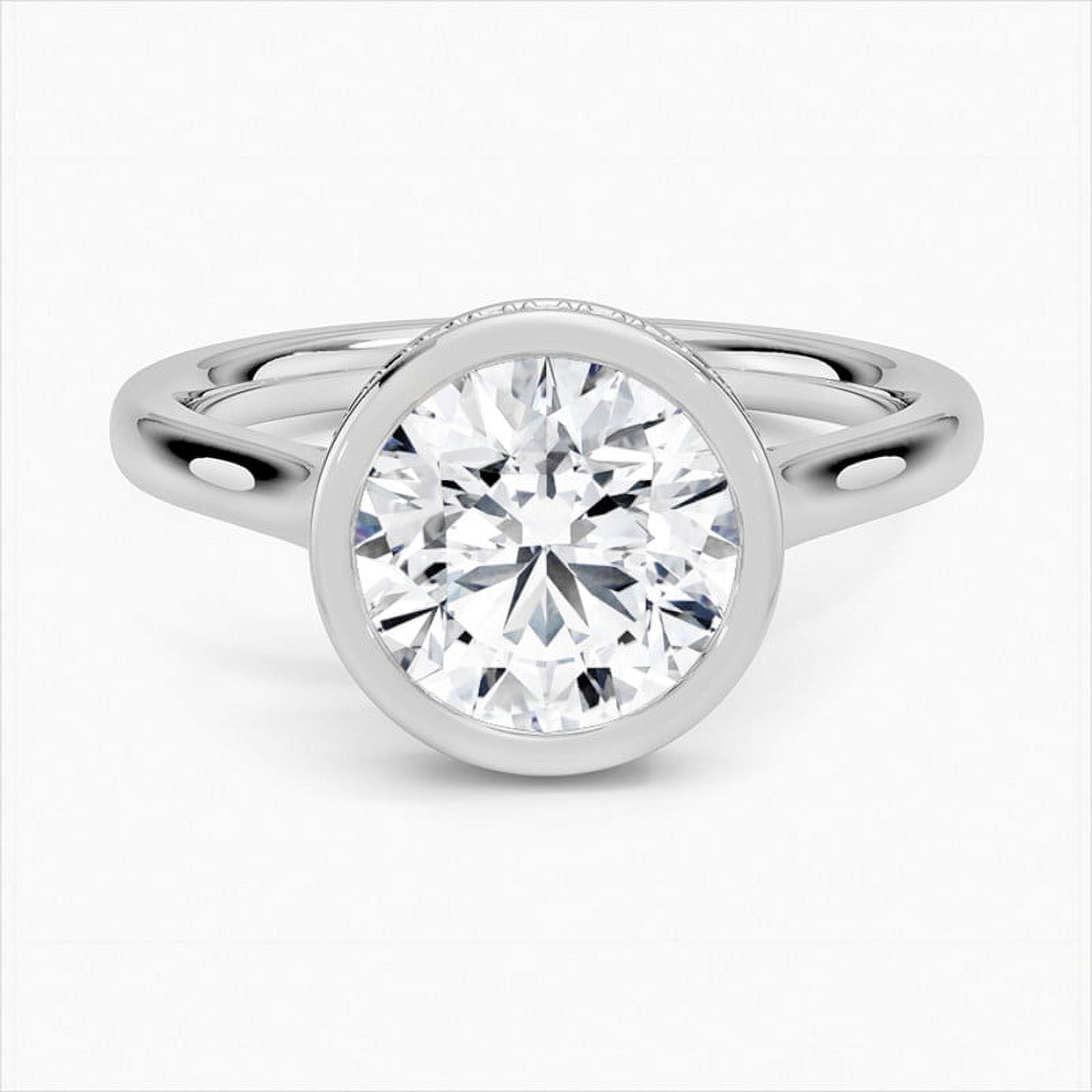 Zoya Jewel Round Cut 2 Ct Brilliant Diamond Ring - Stamped 14K White ...