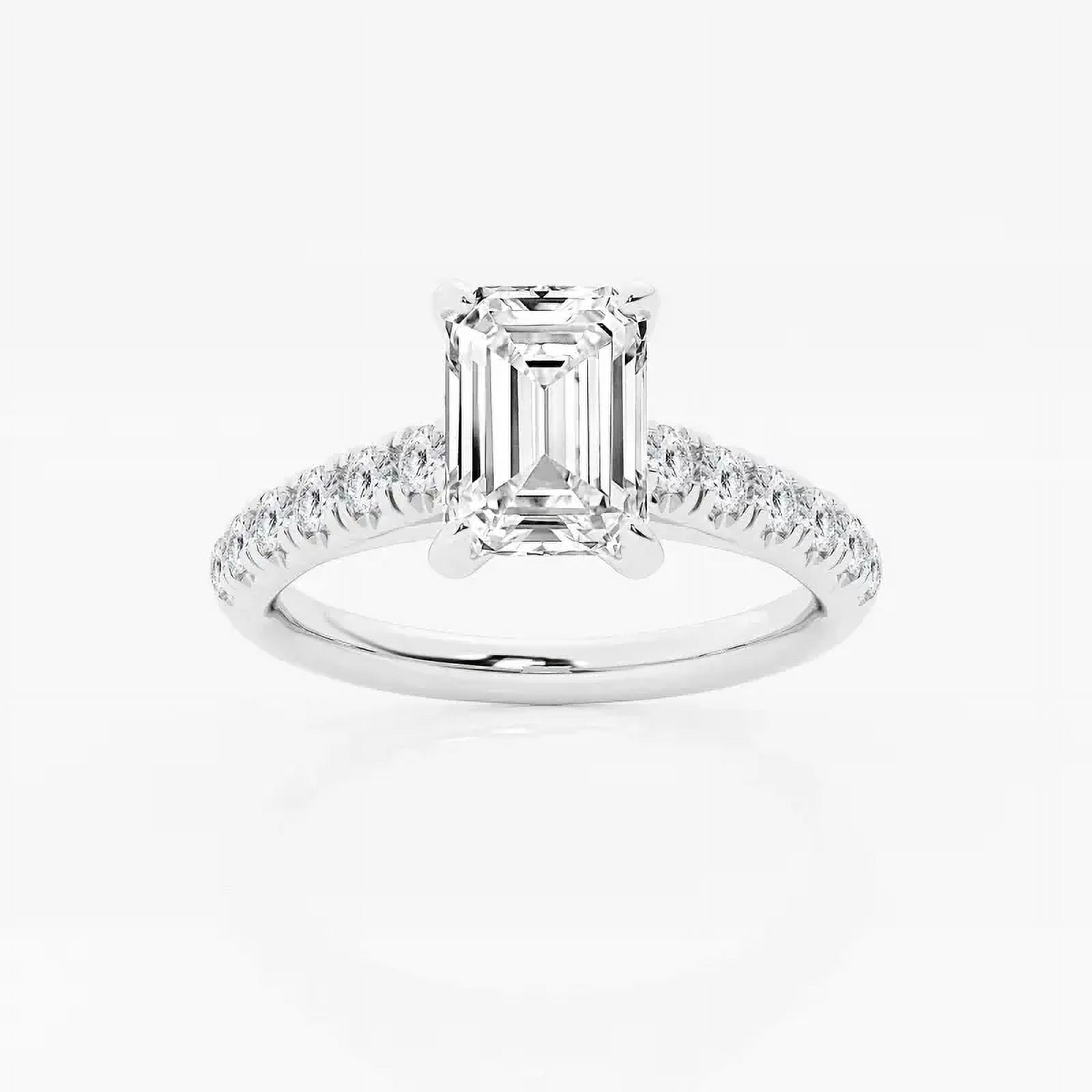 Zoya Jewel Emerald Cut 1.6 Ct Moissanite Engagement Ring – 14K White ...