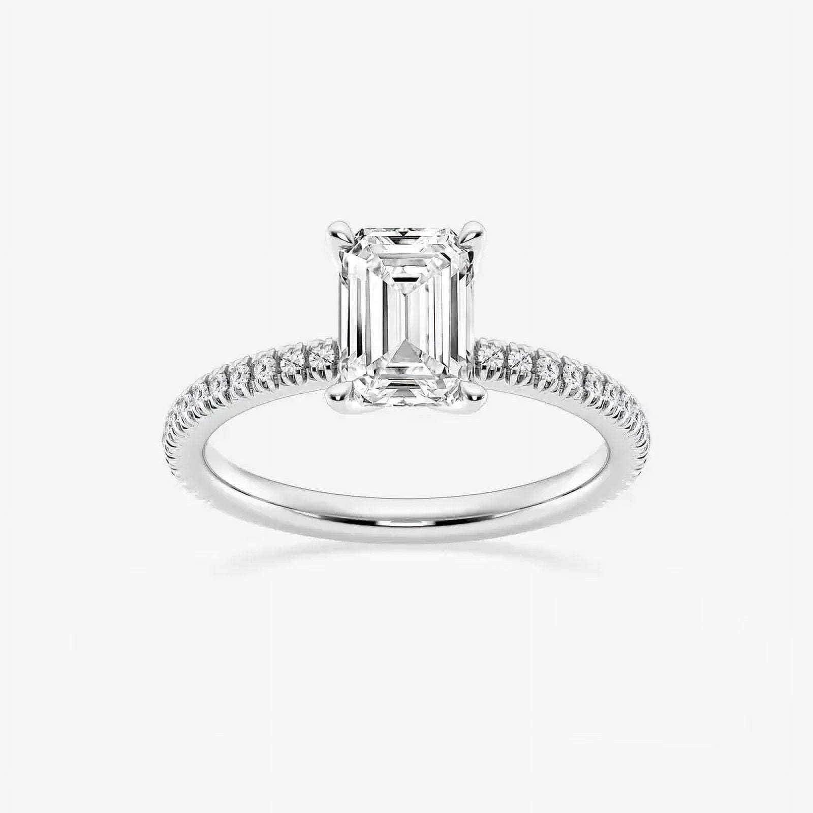 Zoya Jewel Emerald Cut 1.8 Ct Moissanite Ring – 14K White Gold Plated ...