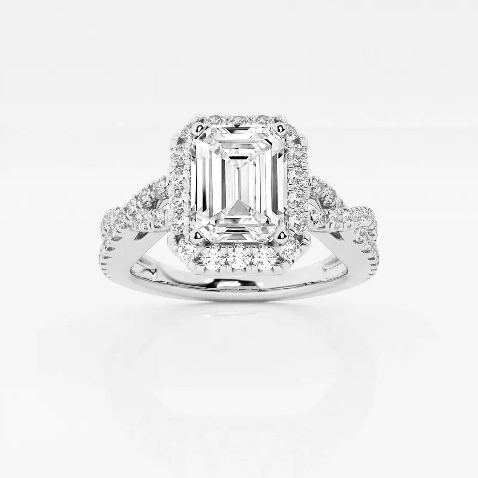 Zoya Jewel Eye-Catching 2 Ct Emerald Cut Lab Created Diamond Twisted ...