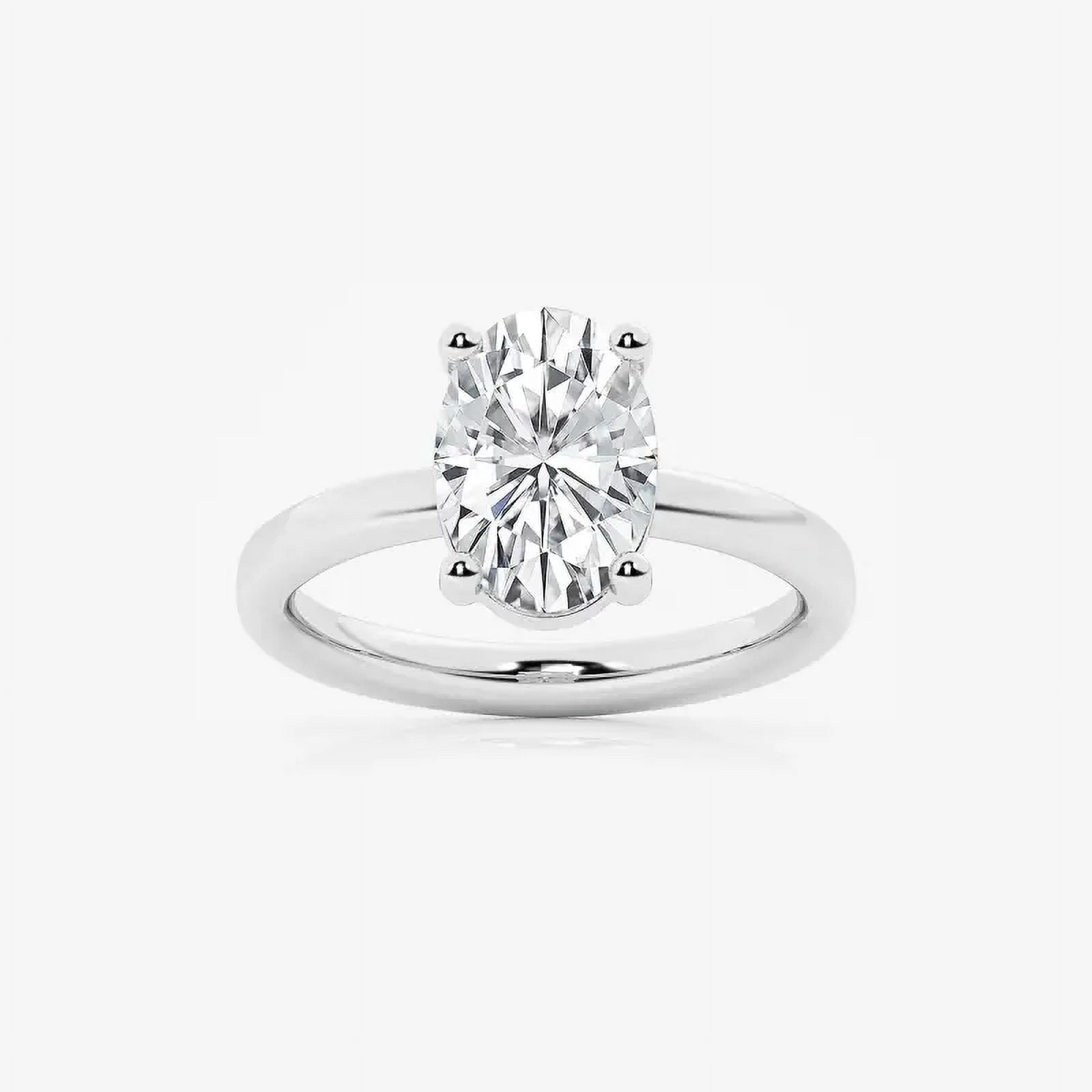 Zoya Jewel Oval Cut 1.6 Ct Lab Created Diamond Ring - 14K White Gold ...