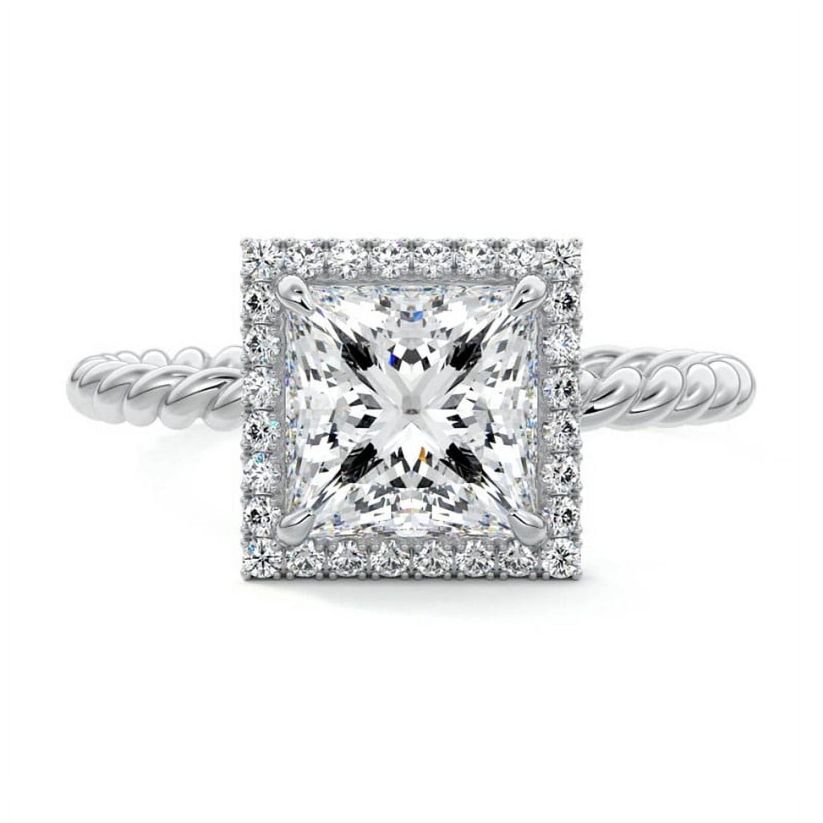 Zoya Jewel 1.9 Ct Princess Cut Lab Created Diamond Twisted Wedding Ring ...