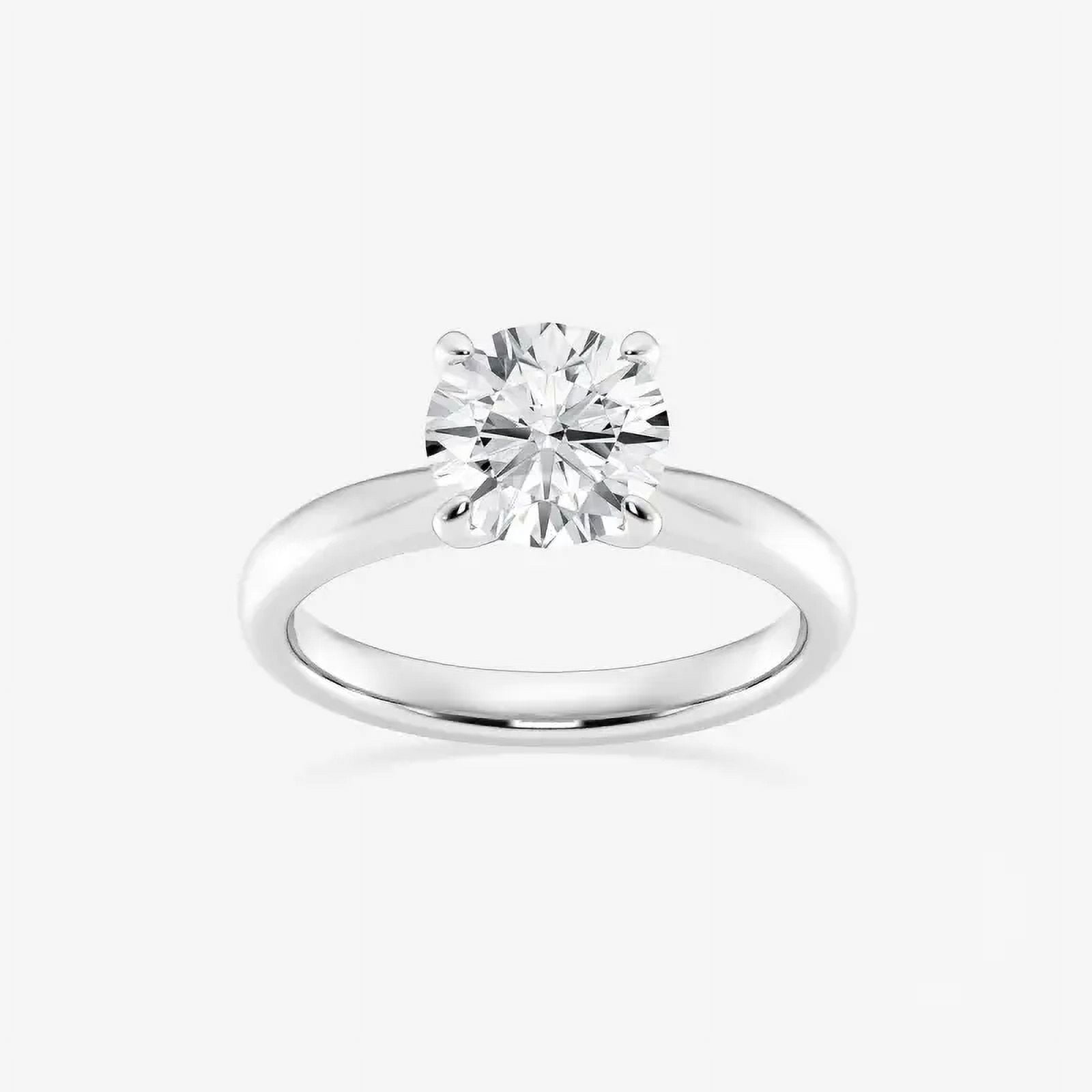 Zoya Jewel Round Cut 1.9 Ct Moissanite Ring – 14K White Gold Plated ...