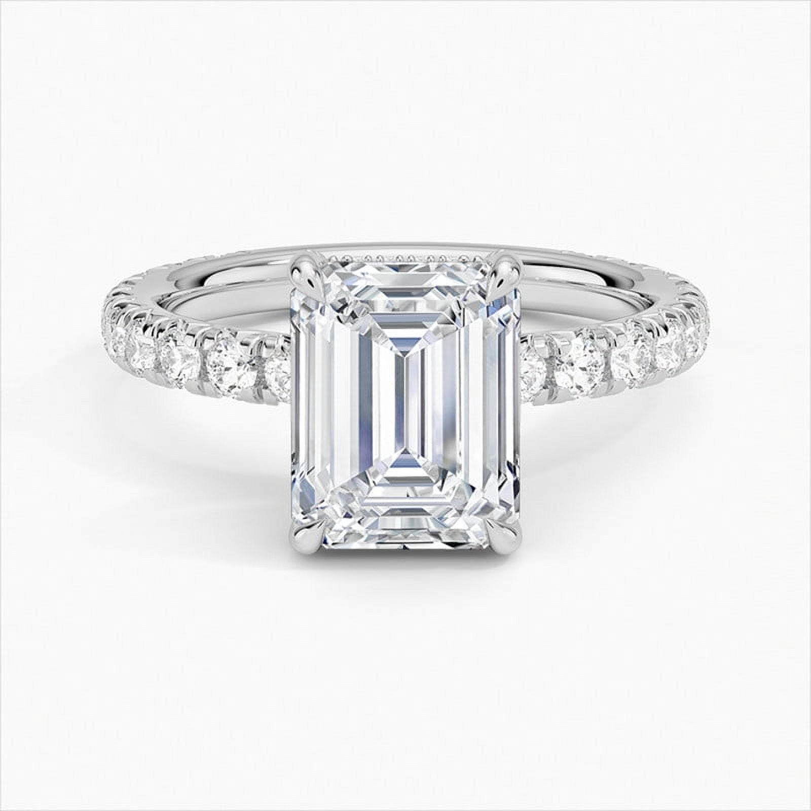Zoya Jewel 14K White Gold Plated Women's Ring - 1.9 Ct Emerald Cut Lab ...